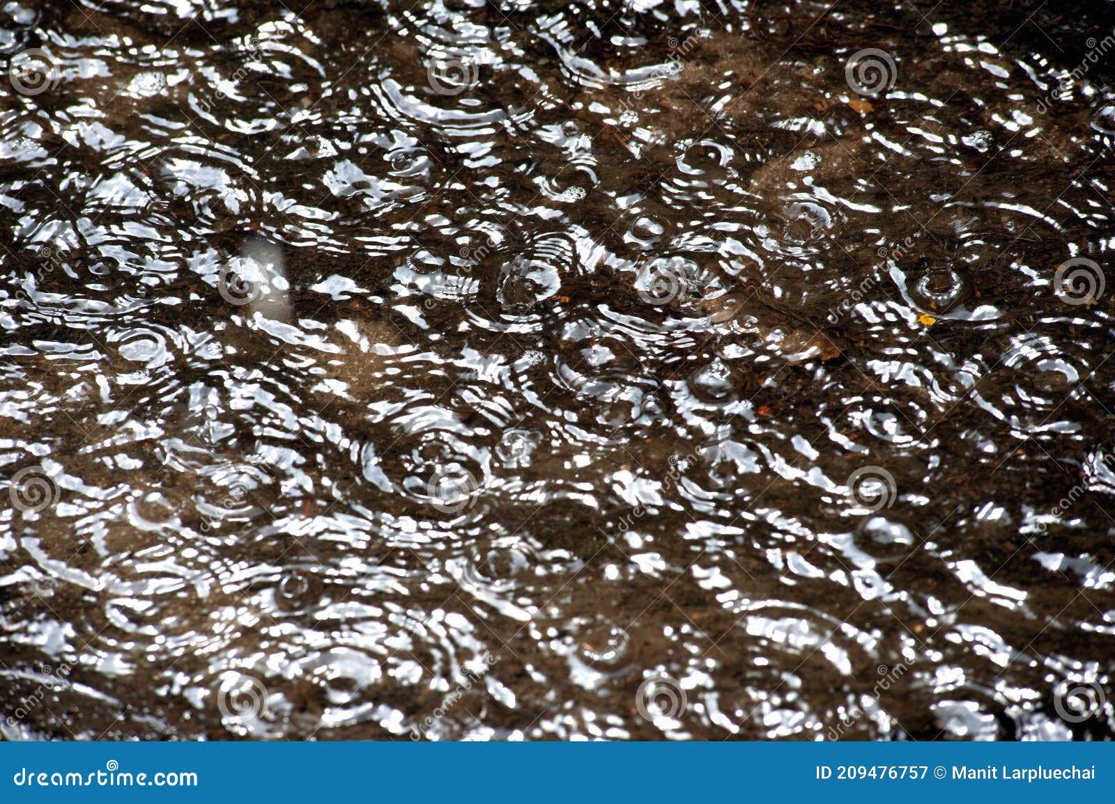 Raindrops Falling Down In A Rows From Concrete Construction Frame After ...