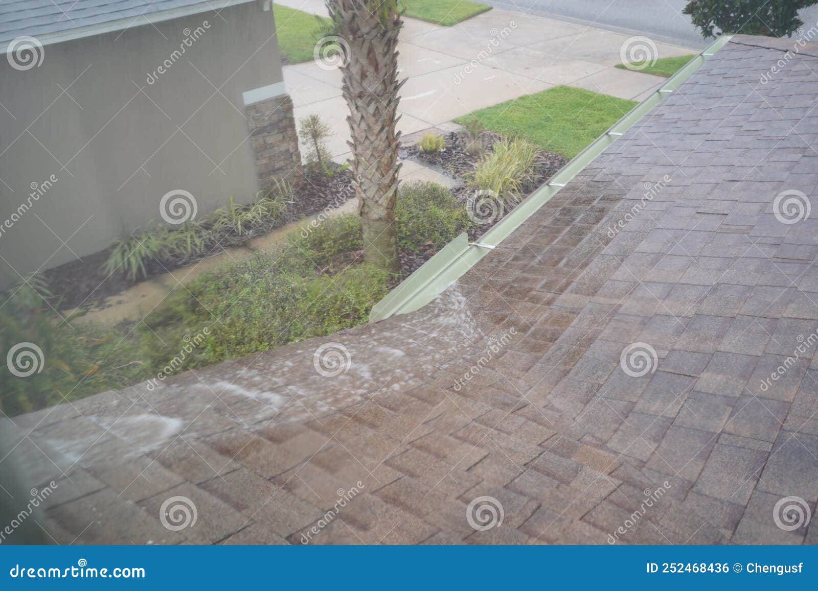 Gutter of a house stock photo. Image of chair, lounge - 252468436