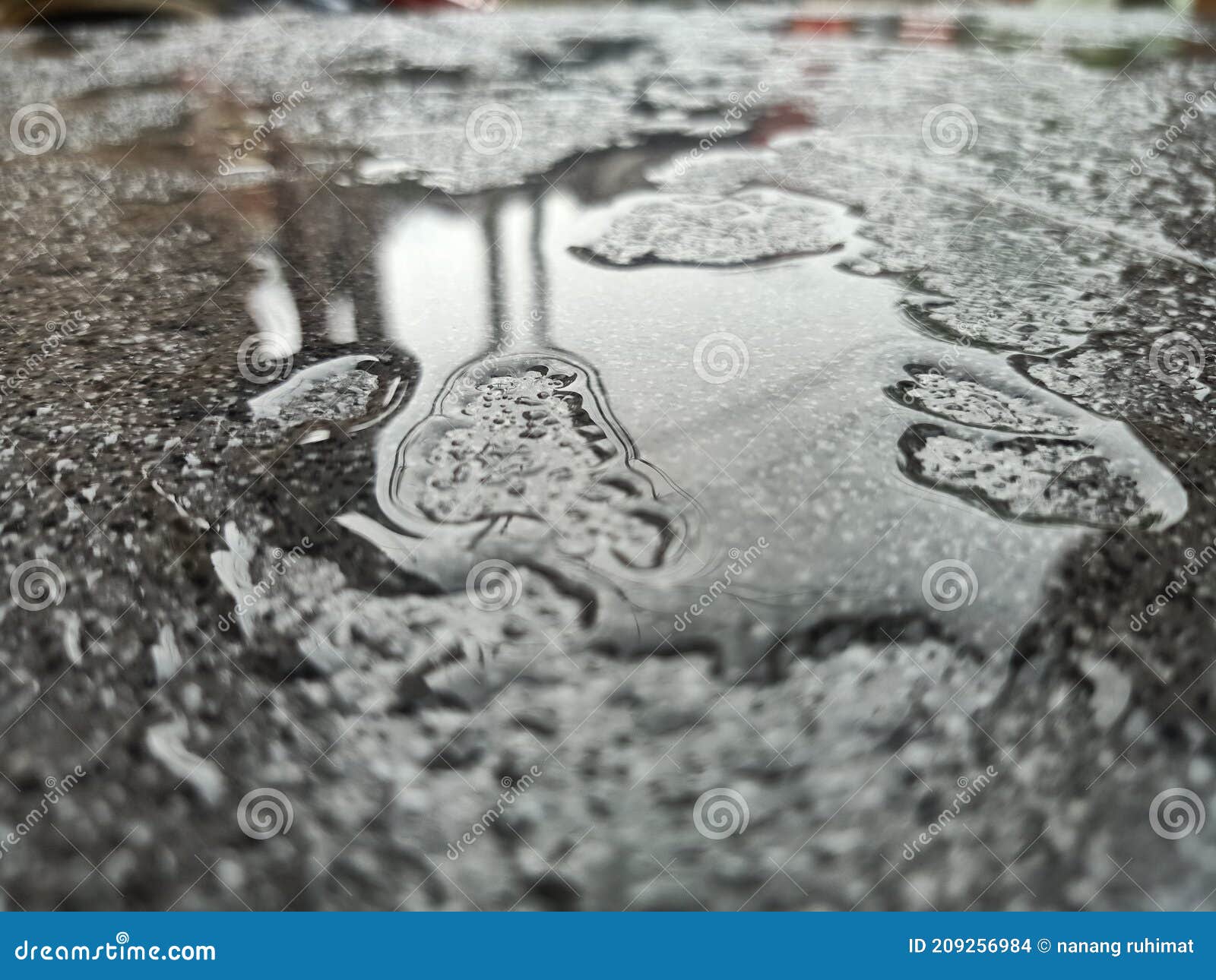Rain water reflection stock photo. Image of soil, winter - 209256984
