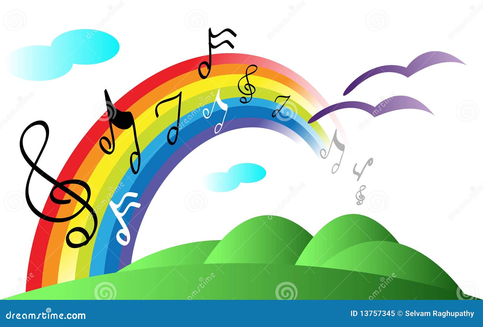 Rainbow stock vector. Illustration of funny, draw, colorful - 13757345