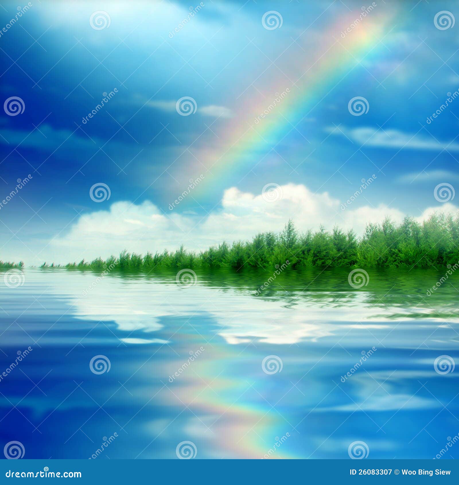 Rainbow stock image. Image of nature, scene, island, tree - 26083307