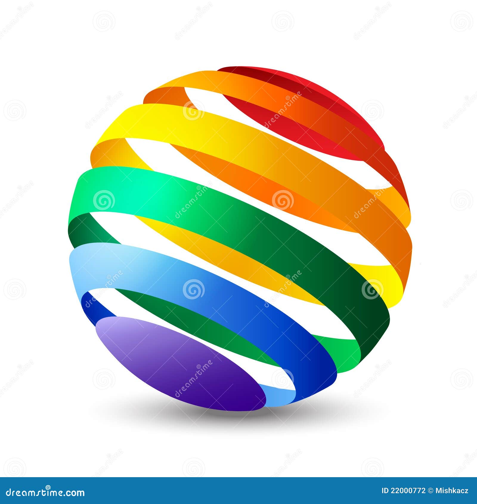 Rainbow 3D Sphere Icon and Logo Design Stock Vector - Illustration of ...