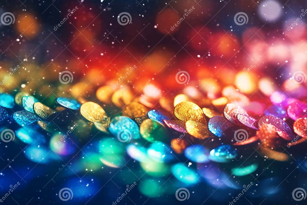 Rainbow Abstract Background of Small Circles 2. AI Generated Stock ...