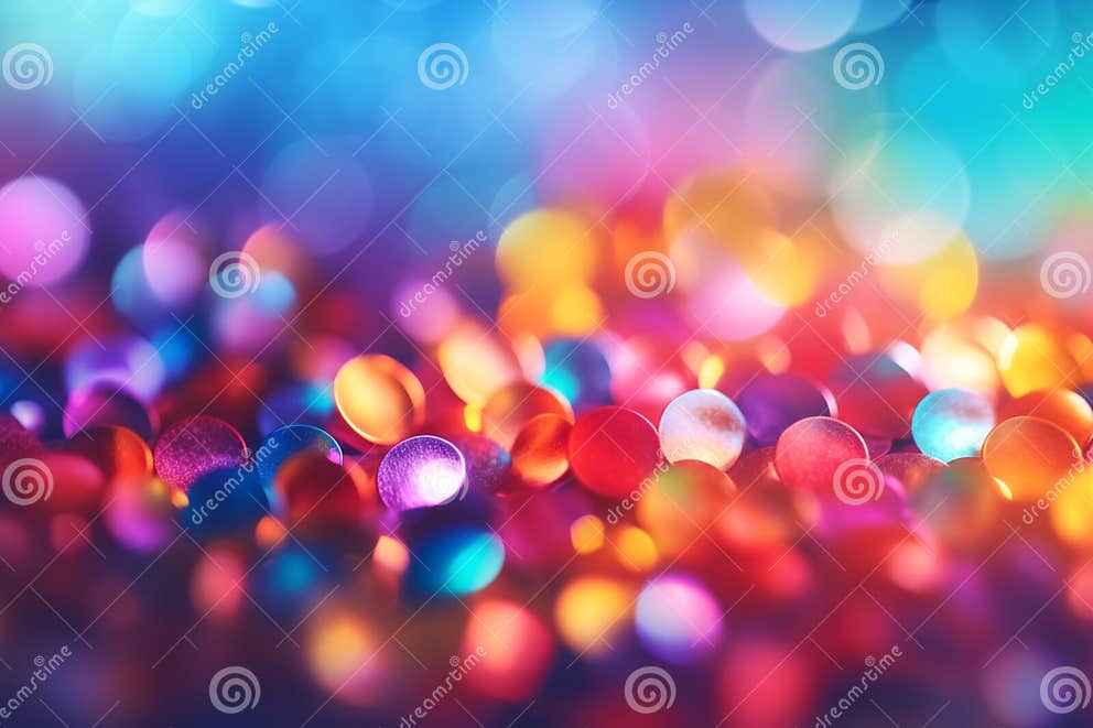 Rainbow Abstract Background of Small Circles 2. AI Generated Stock ...