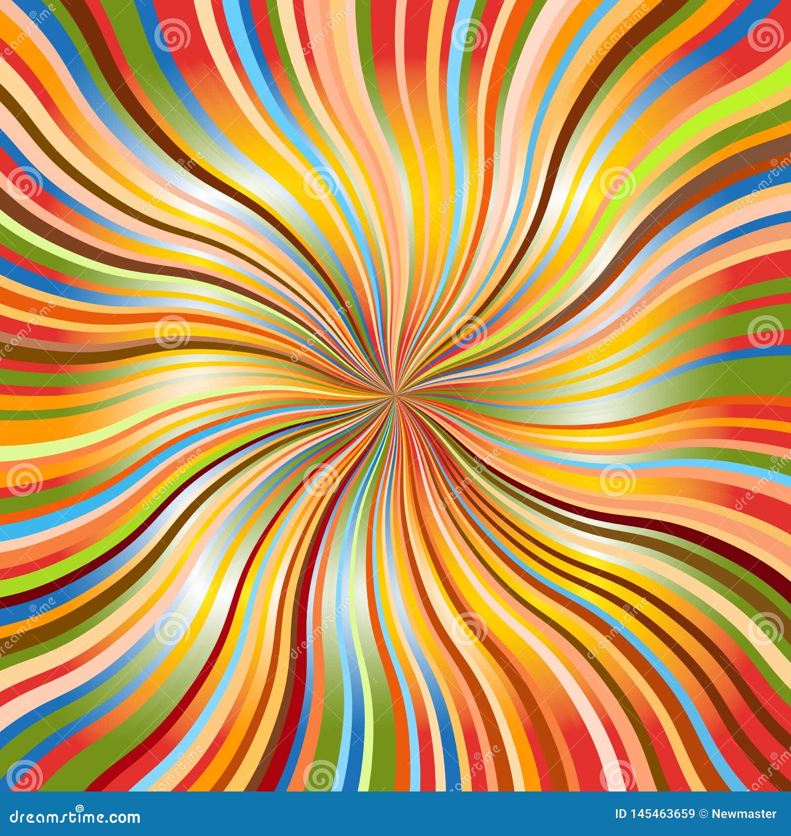 Rainbow Abstract Background with Wavy Sunbeams Stock Vector ...