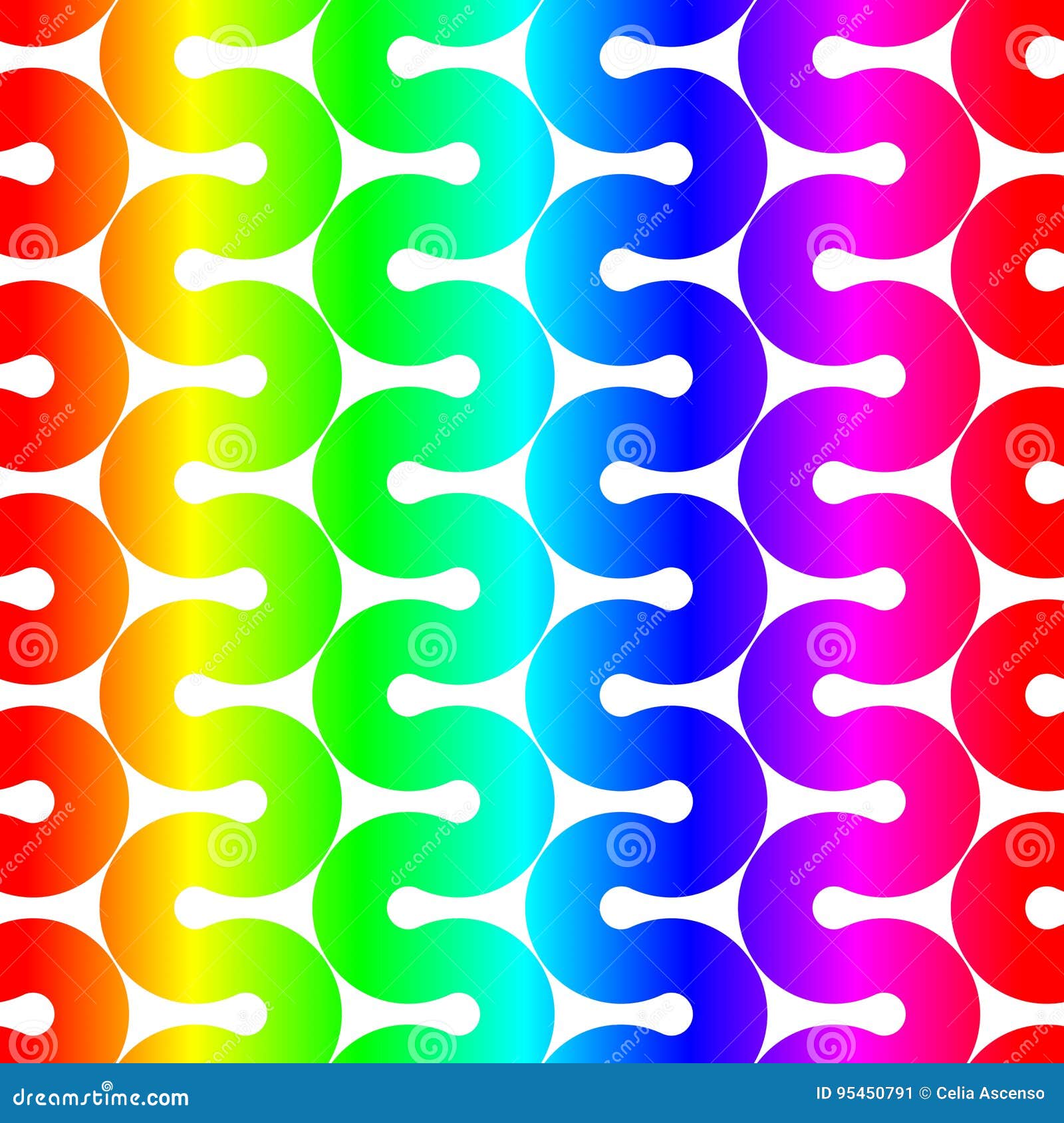 Rainbow Abstract Bold Waves Seamless Pattern Stock Illustration ...