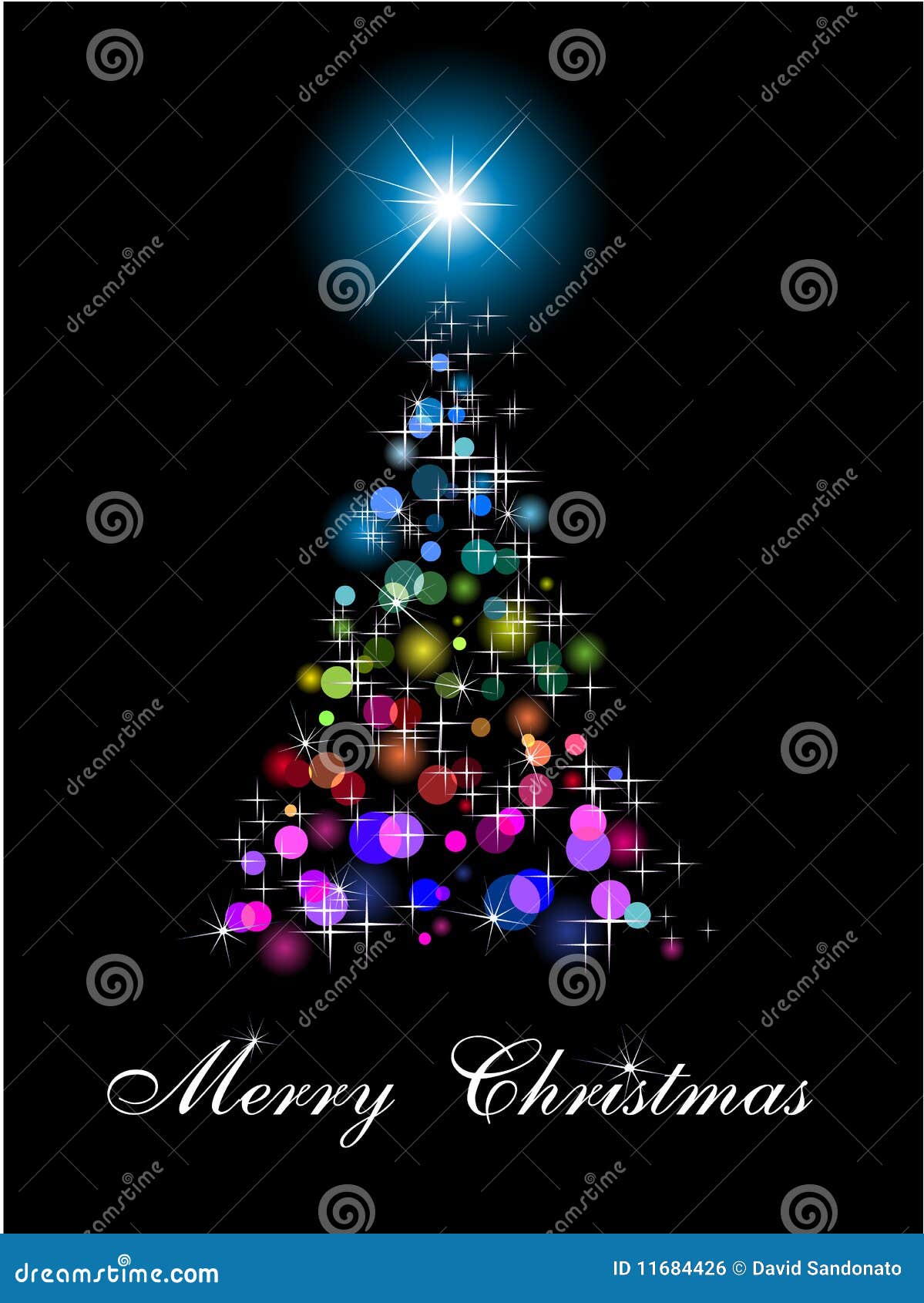 Rainbow Abstract Christmas Tree Stock Illustration - Illustration of ...