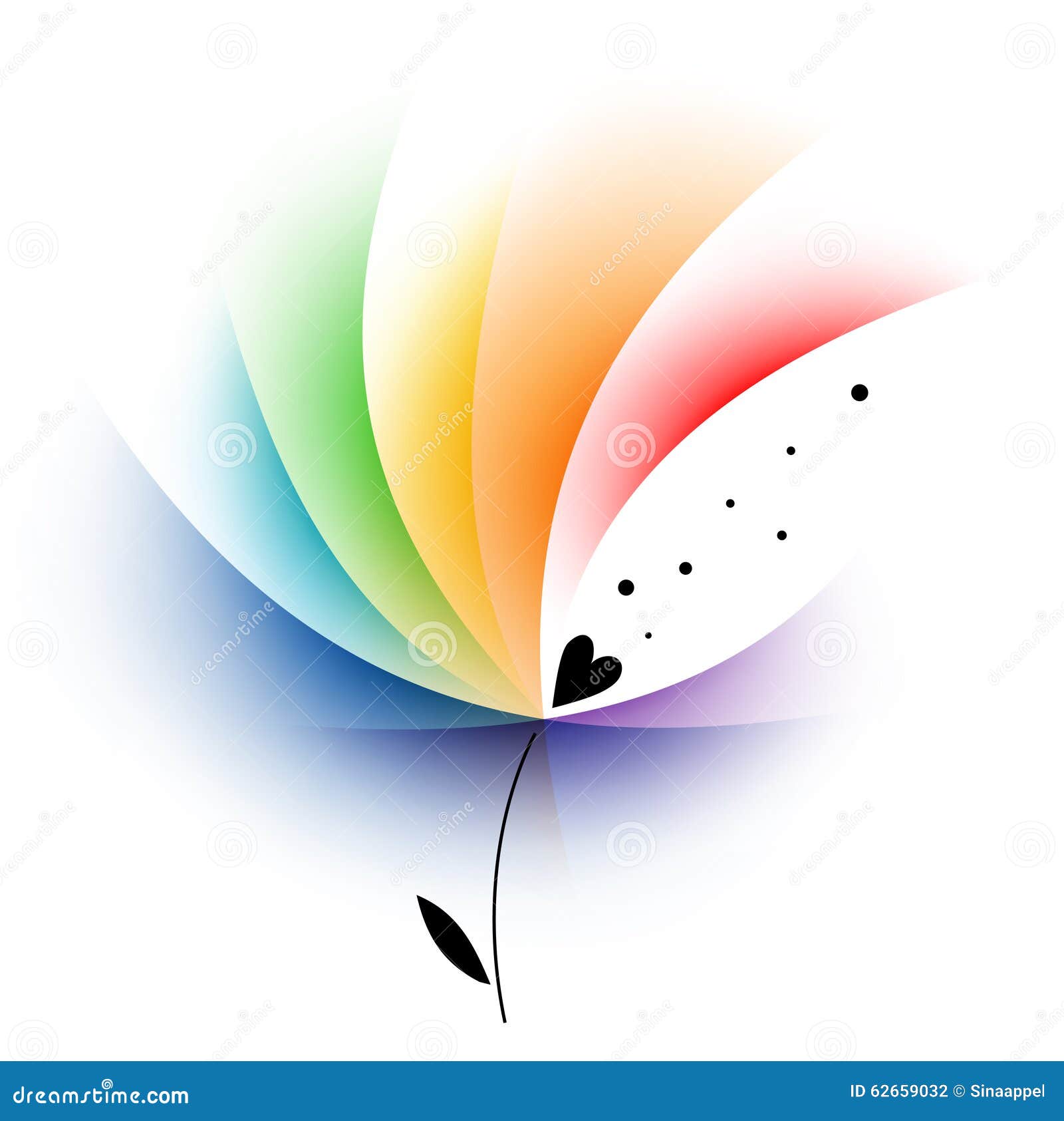 Rainbow abstract flower stock vector. Illustration of blossom - 62659032