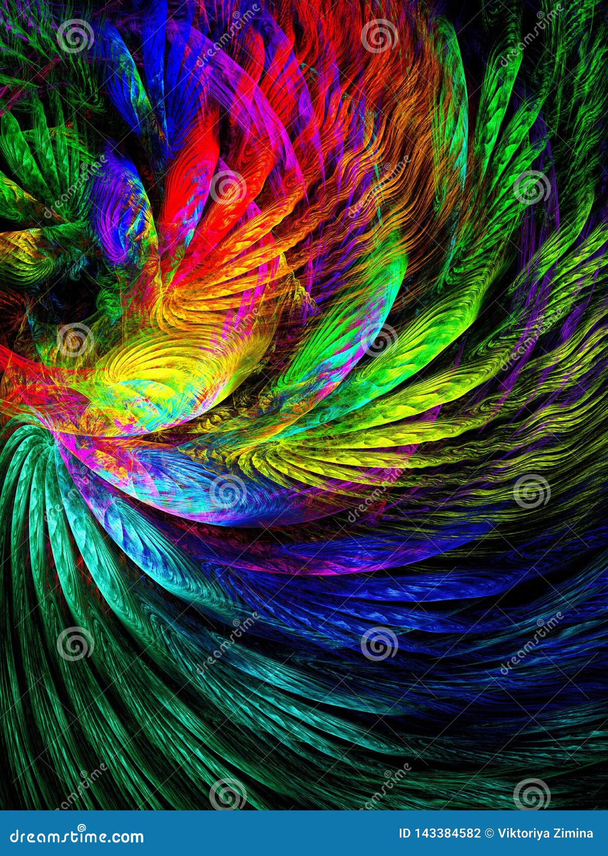 Rainbow Abstract Fractal Background 3d Rendering Illustration Stock ...