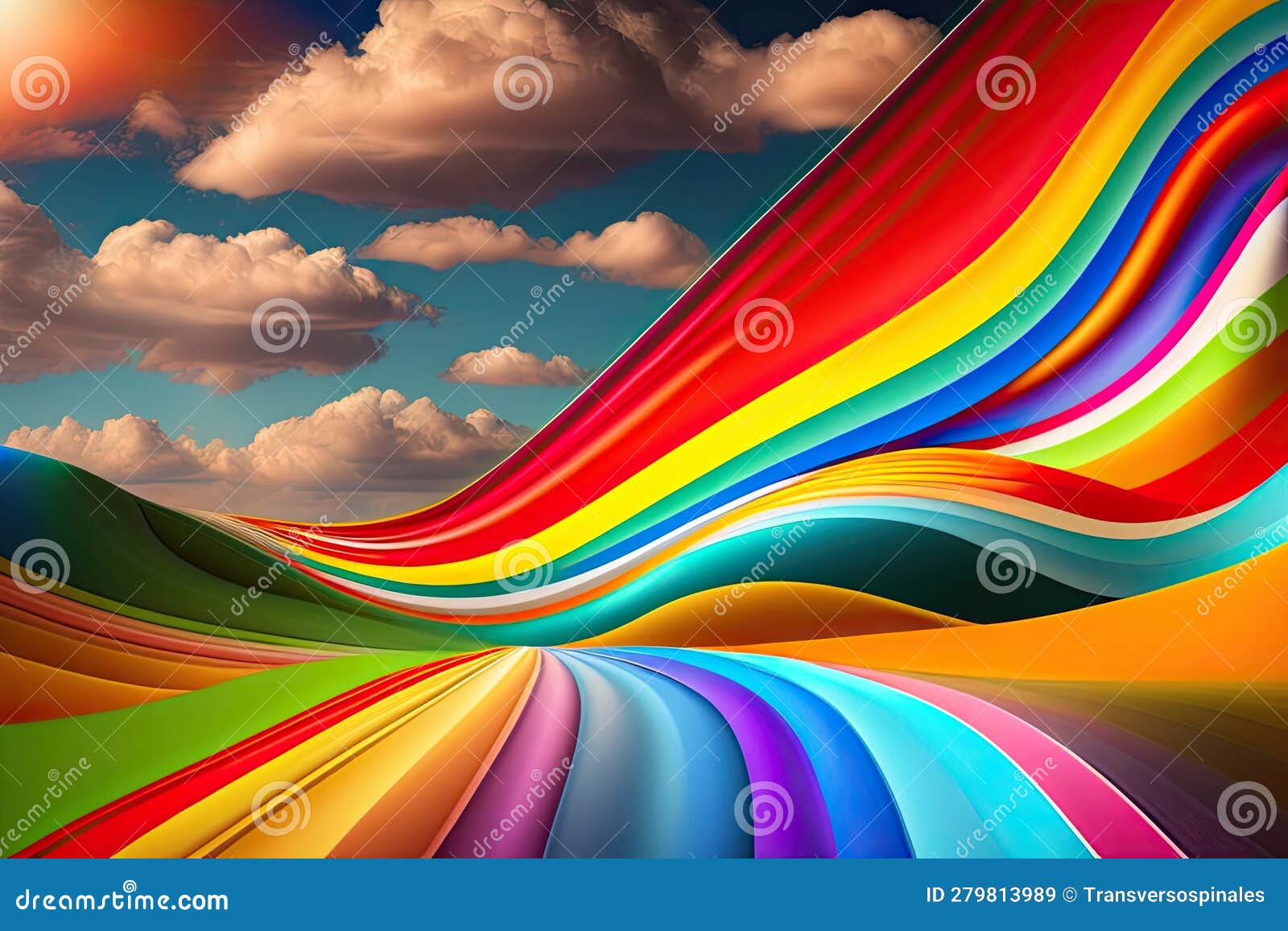 Rainbow Abstract Generative AI Design Illustration Stock Illustration ...