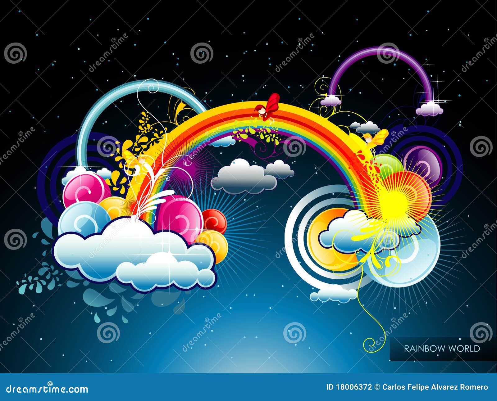 Rainbow Abstract Illustration Stock Vector - Illustration of lanscape ...