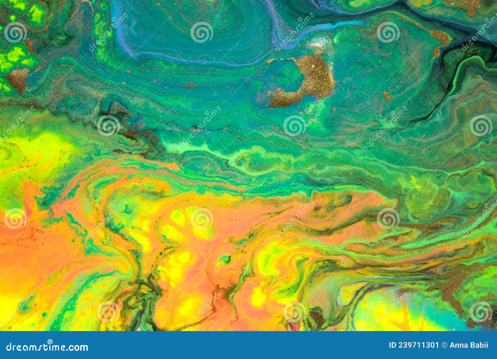 Rainbow Abstract Liquid Ink Gradient Pattern. Fluorescent Liquid Bright Texture. Stock Image ...