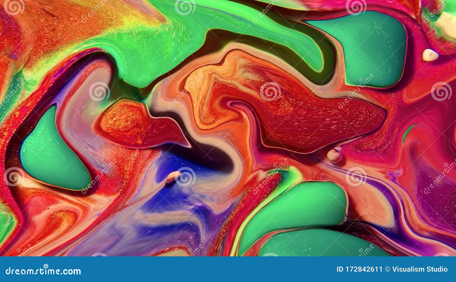 Rainbow Abstract Liquid Metallic Reflection Color Gradient Background ...