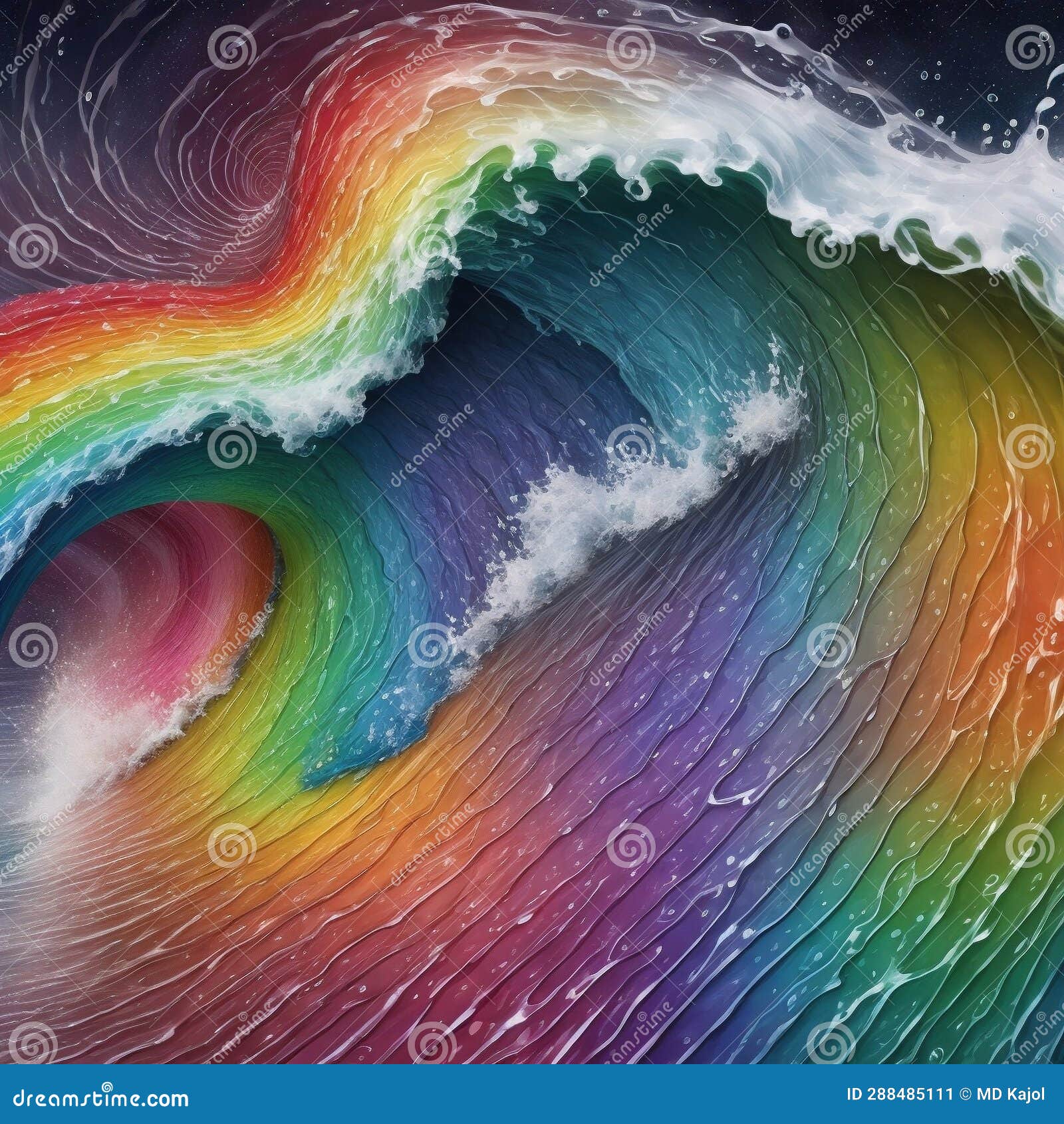 Rainbow Abstract Look Like Sea Wave Water Splash Stock Illustration ...