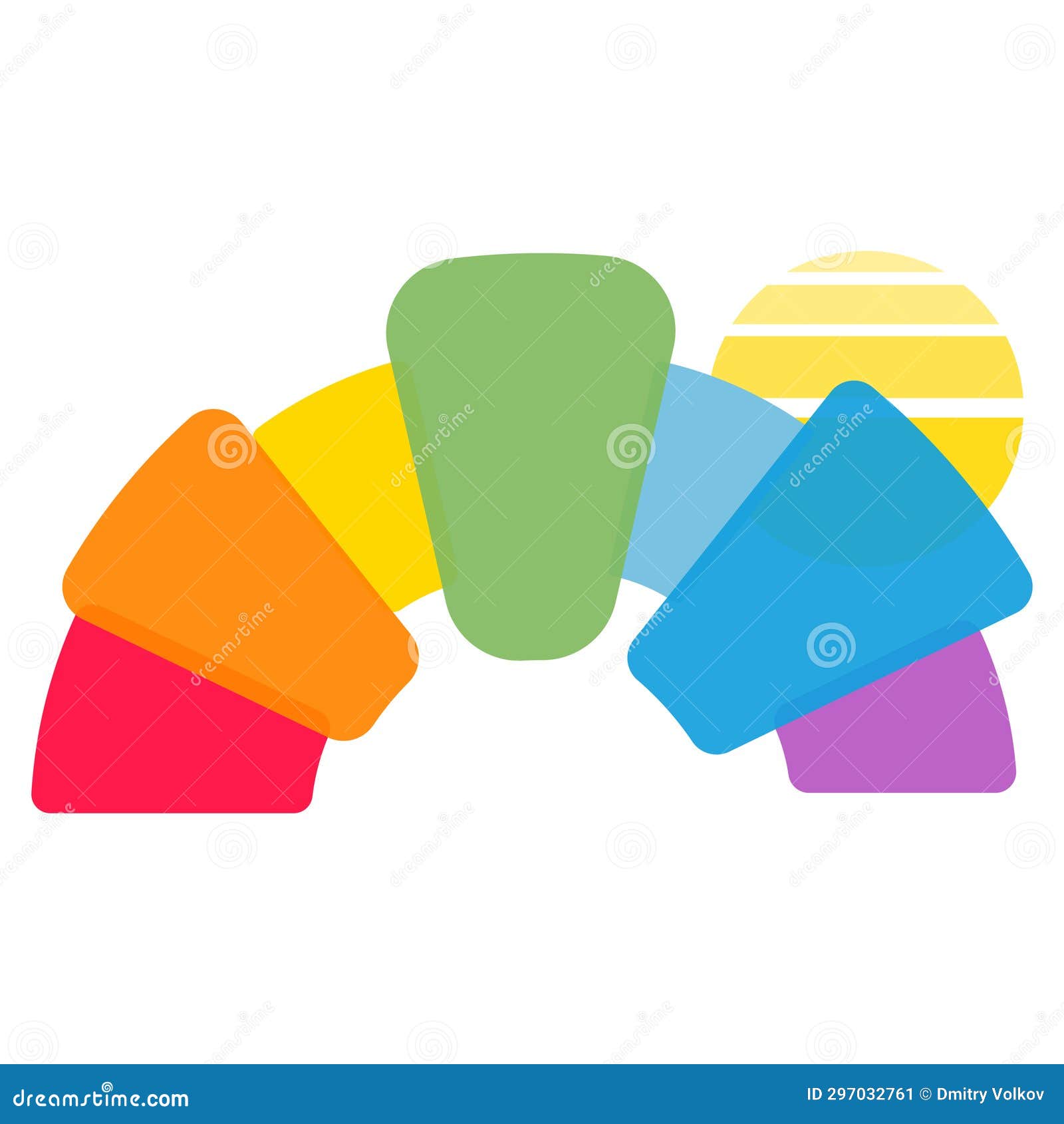 Rainbow, Abstract, Original Designer Rainbow with Clouds and Sun on a ...