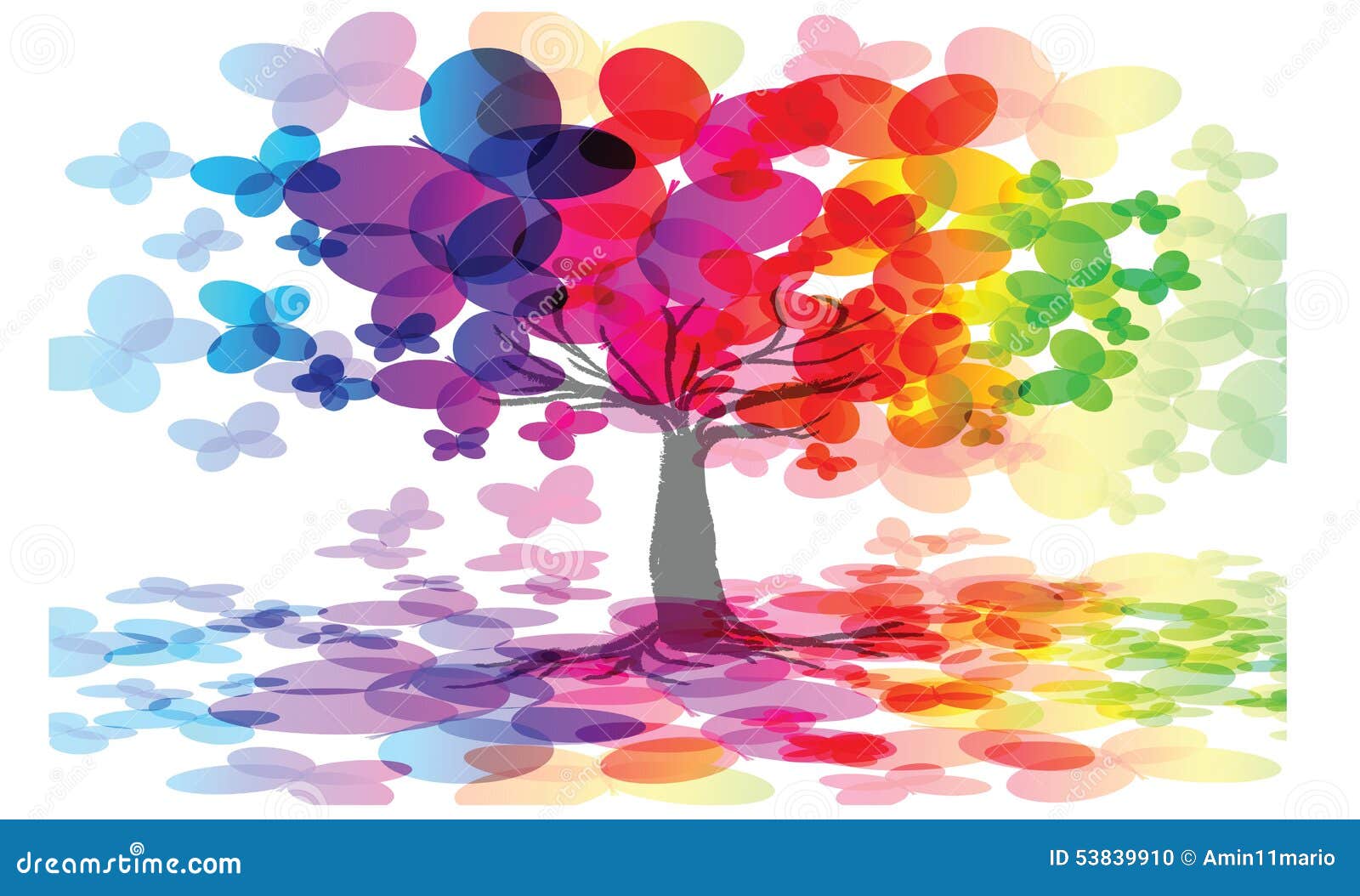 Rainbow Abstract Tree Illustration Stock Illustration - Illustration of ...