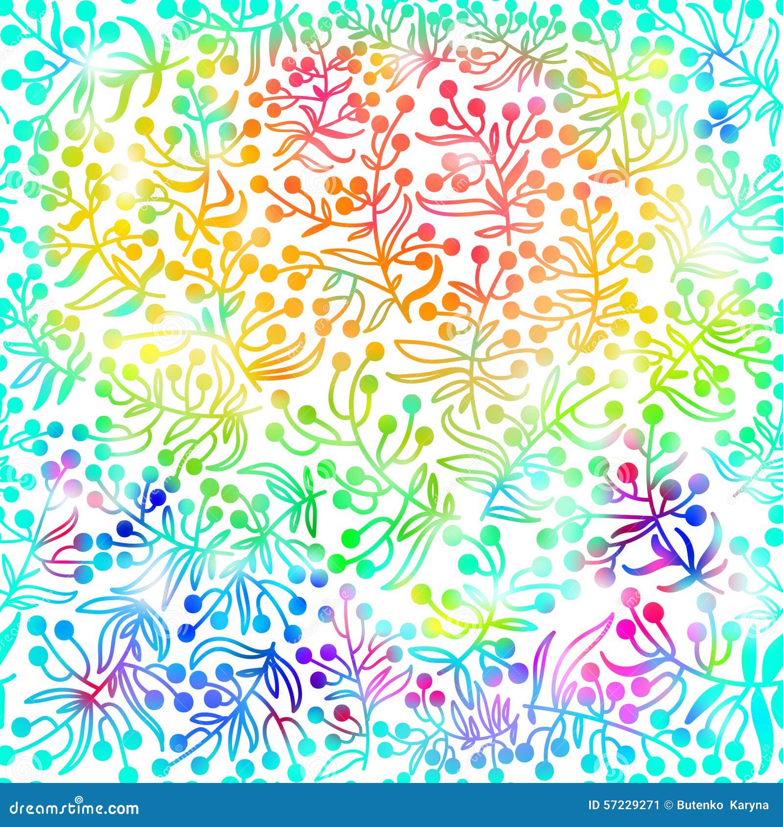 Rainbow Abstract Vector Background with Doodle Stock Vector ...