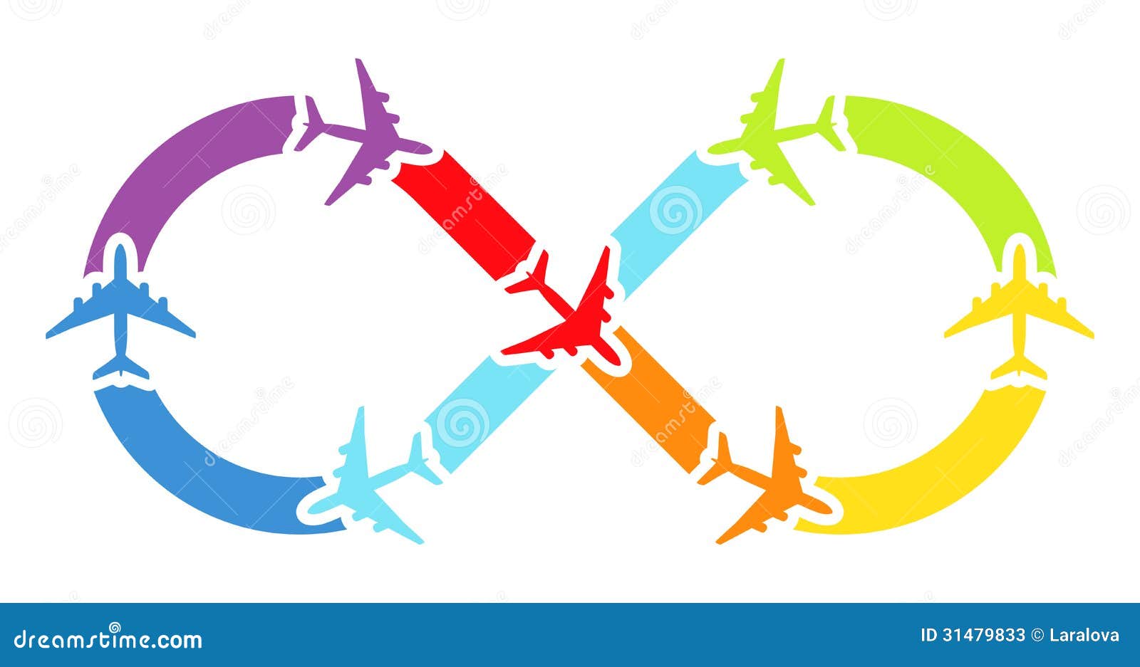 Rainbow airplanes infinity stock vector. Illustration of card - 31479833