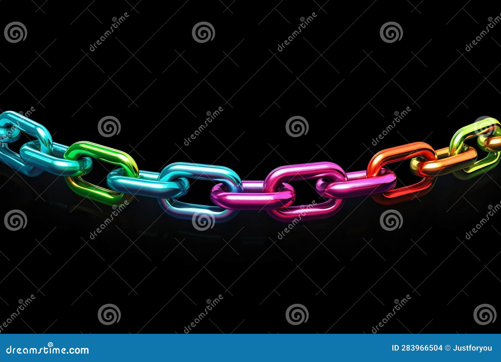 Rainbow Alloy Chain Isolated on Background. Generative Ai Stock ...