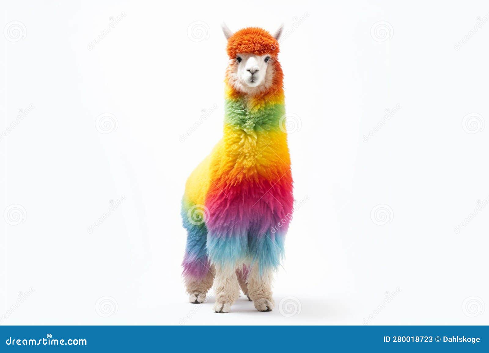 Rainbow alpaca stock image. Illustration of animal, inclusion - 280018723