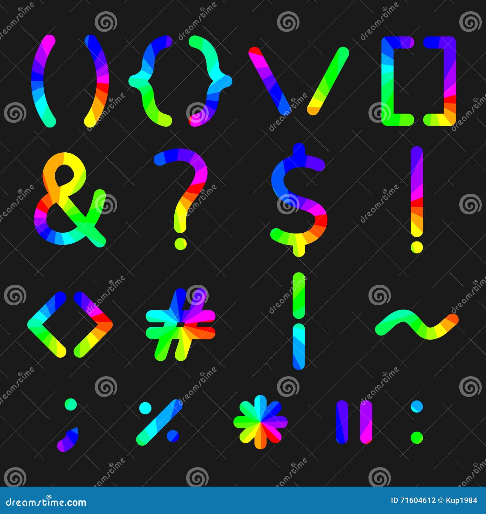 Rainbow Alphabet Symbols, Vector Illustration. Stock Vector ...