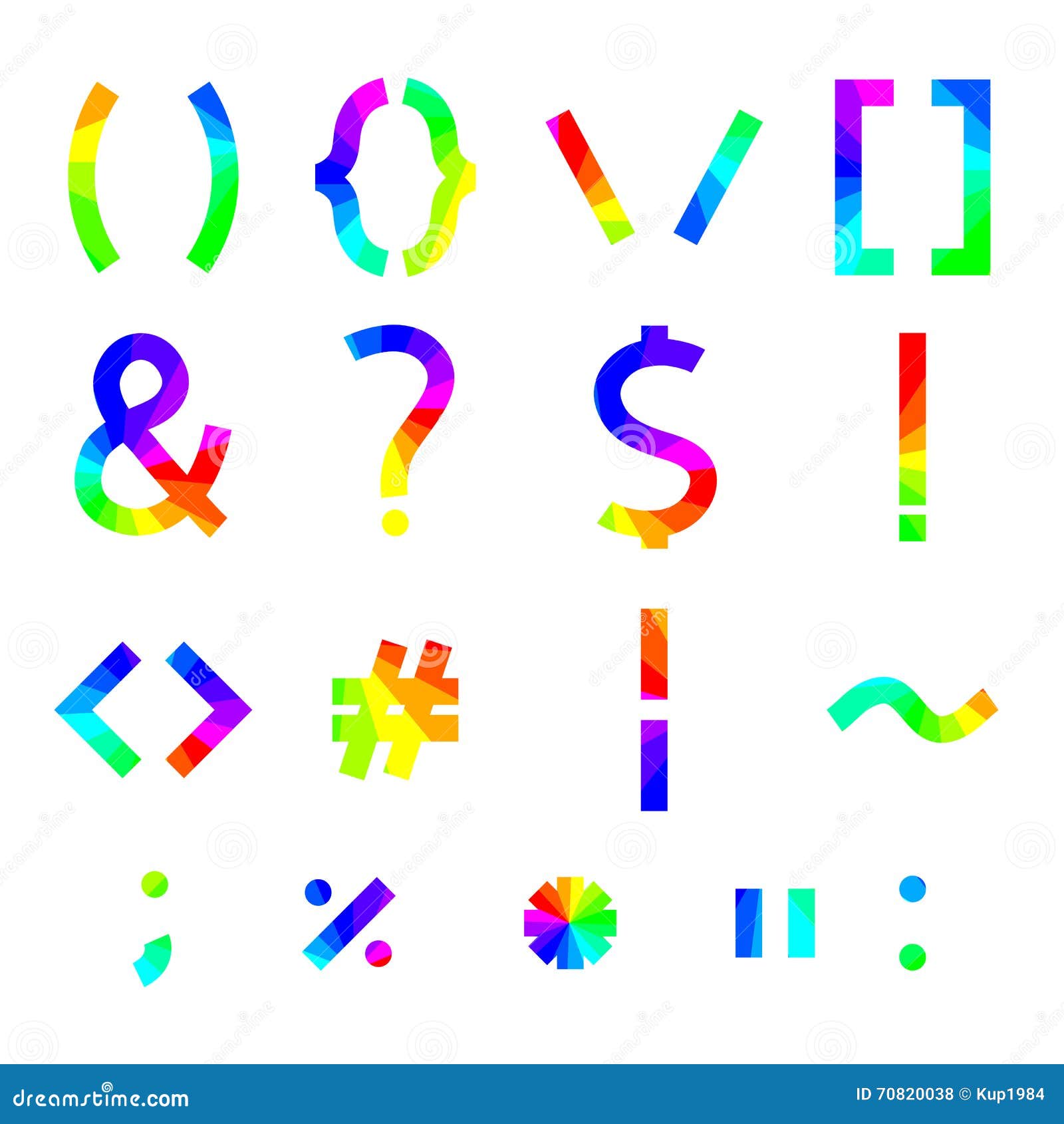Rainbow Alphabet Symbols, Vector Illustration. Stock Vector ...
