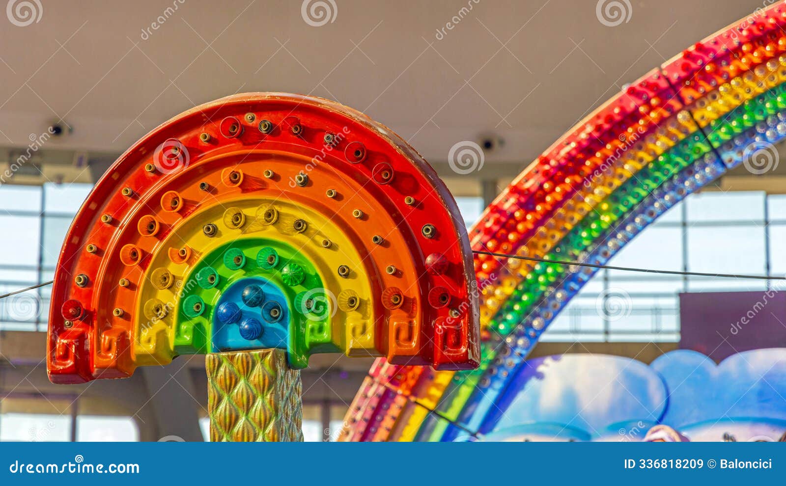 Rainbow Amusement Park Ride Stock Image - Image of structure, hall ...