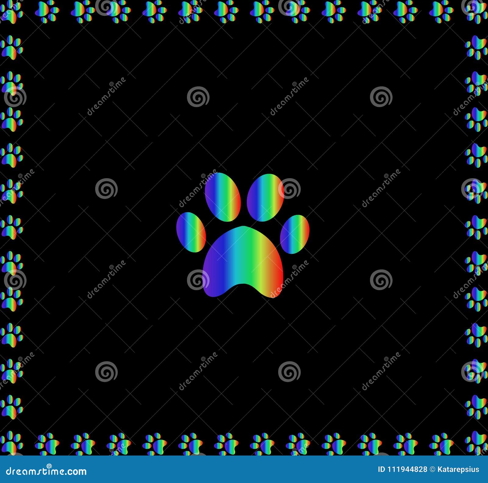 Rainbow Animal Paw Print Sign Framed with Multicolored Paw Print Stock ... Rainbow Animal Paw Print Sign Framed with Multicolored Paw Print Stock ...