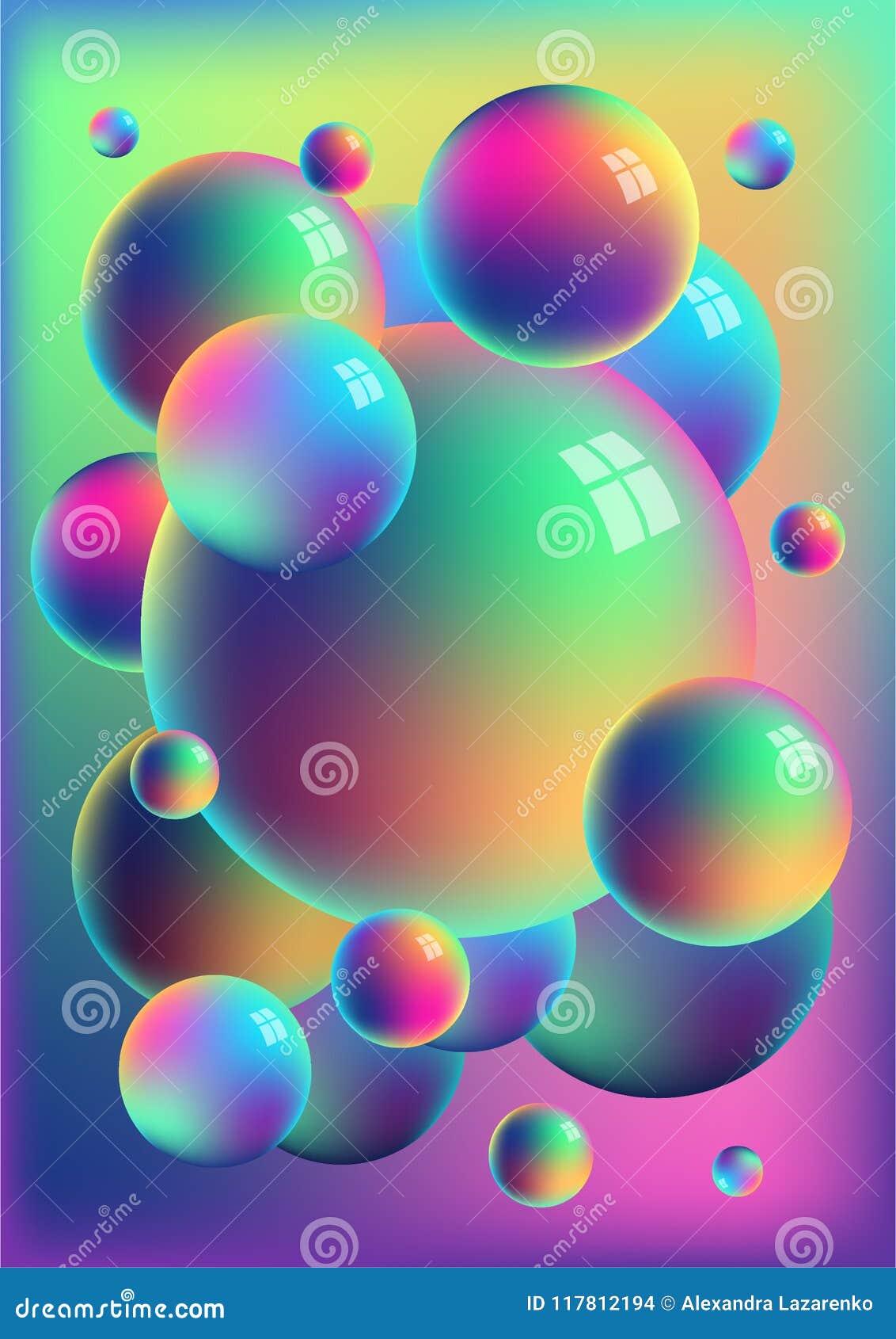 Rainbow Anodized Titanium Balls Background Stock Vector - Illustration ...