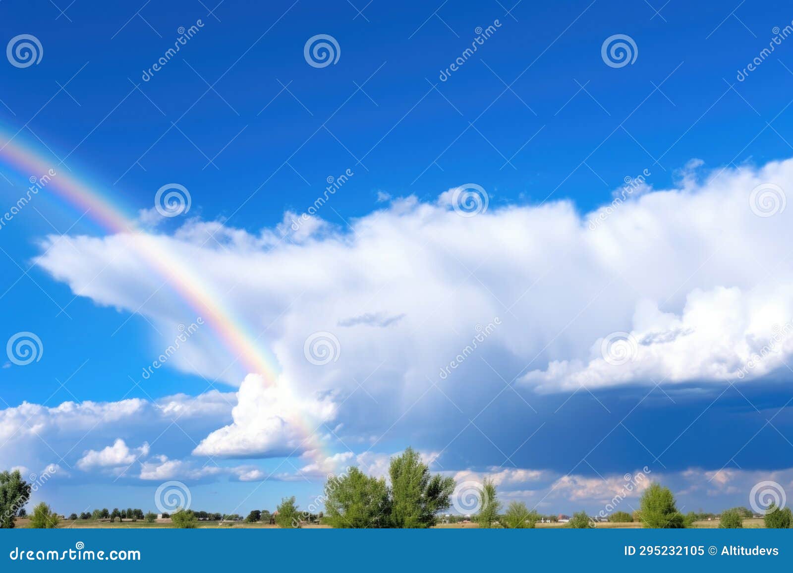 A Rainbow Appearing on a Clear Sky after a Storm Stock Image - Image of ...