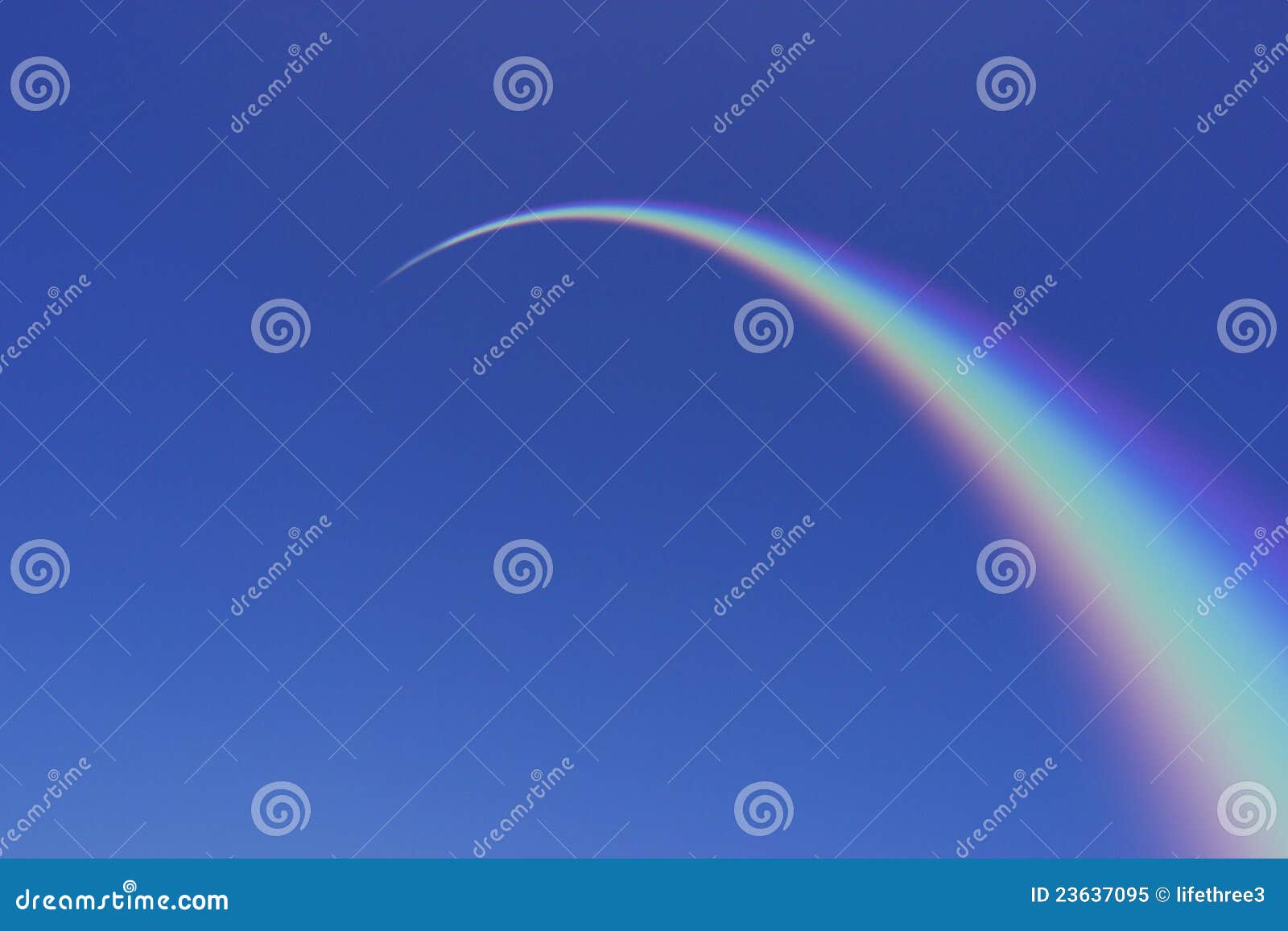 Rainbow Arcing through Blue Sky Stock Image - Image of shape, moisture ...