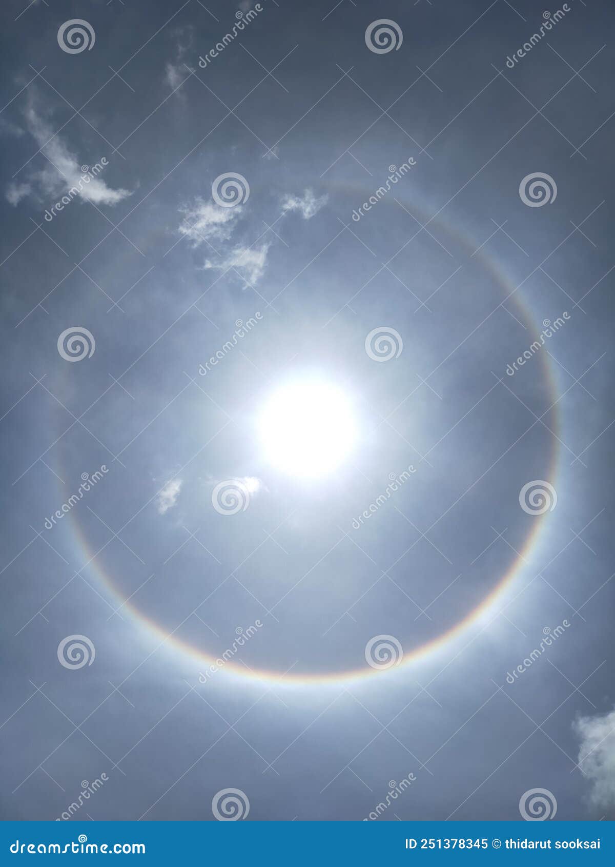 Rainbow Around the Sun.blue Sky Stock Image - Image of reflection ...