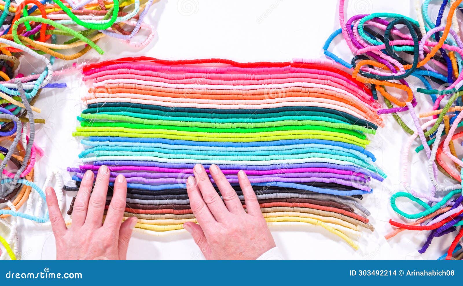 Rainbow Array of Clay Bead Strands Stock Photo - Image of rainbow ...