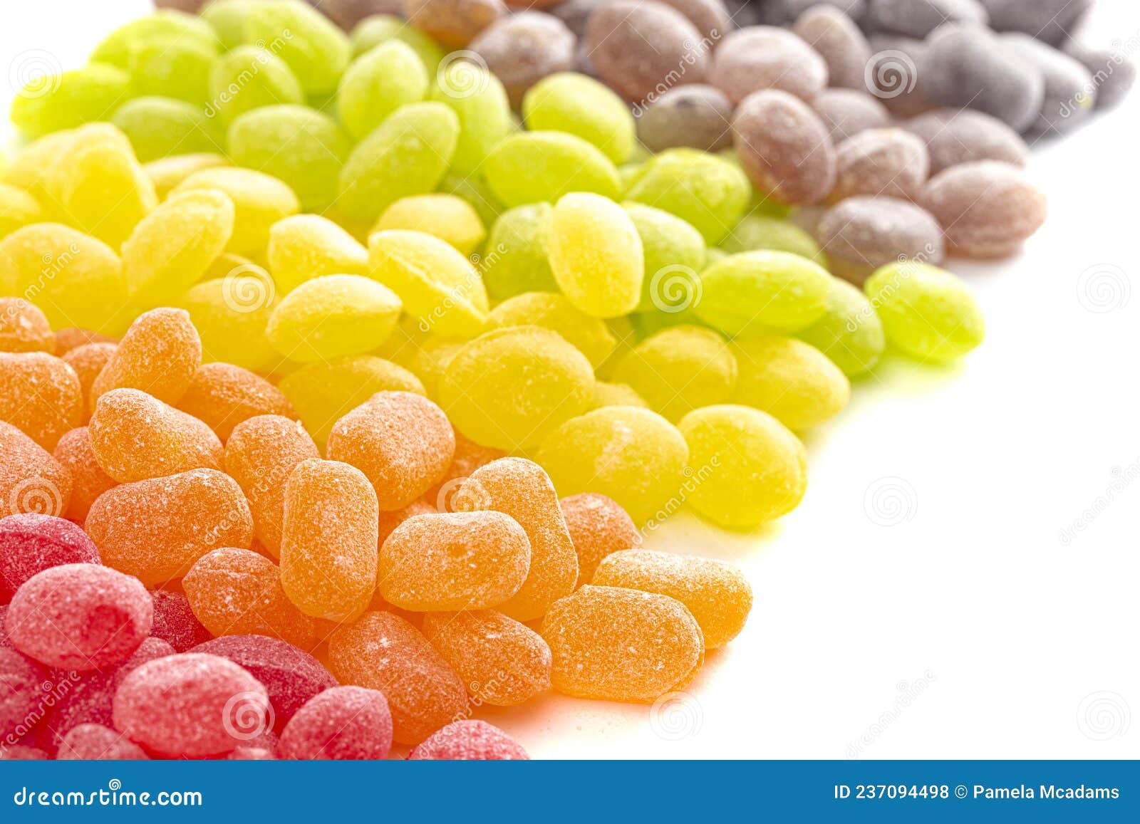 A Rainbow Assortment of Old Fashioned Hard Candies Isolated on a White ...