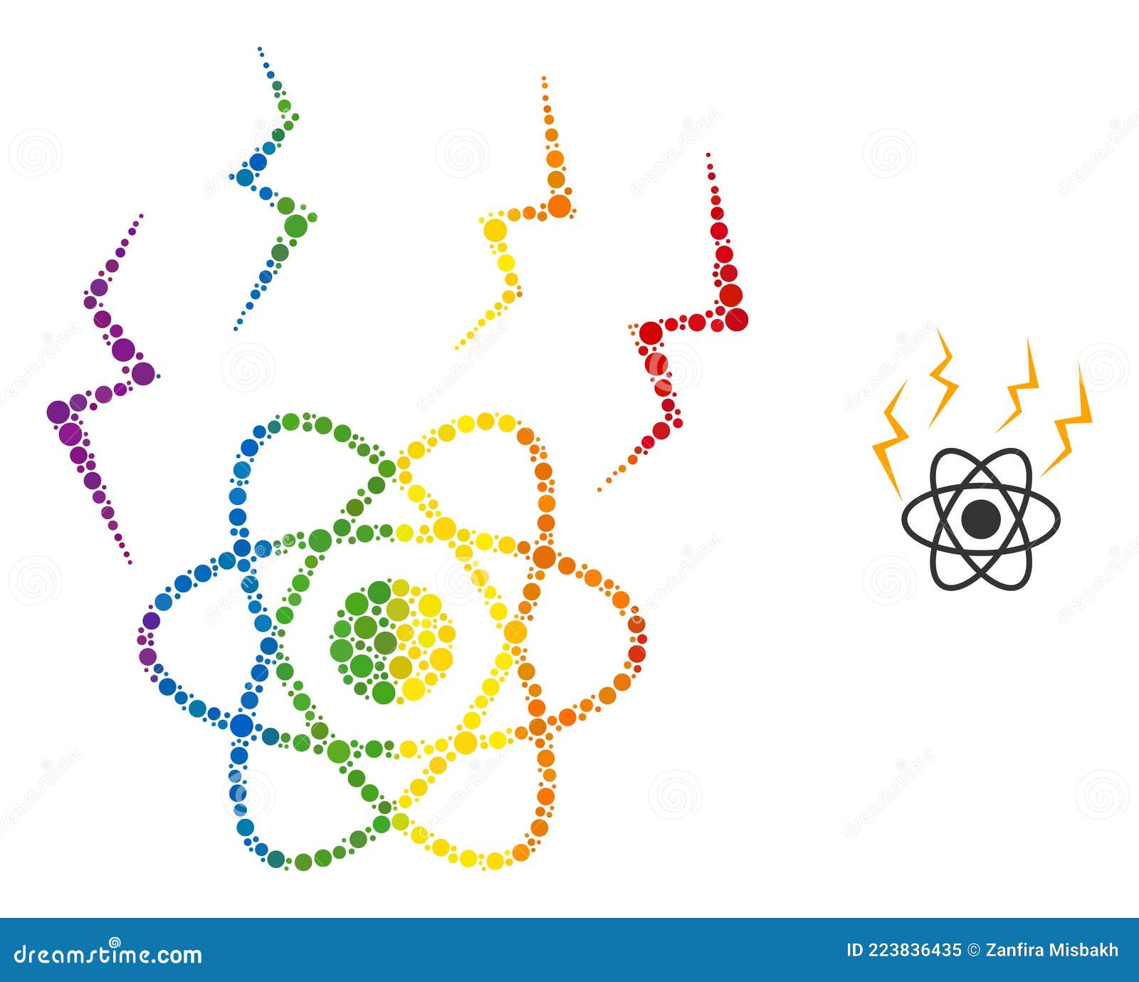 Rainbow Atomic Emission Collage Icon of Round Dots Stock Vector ...