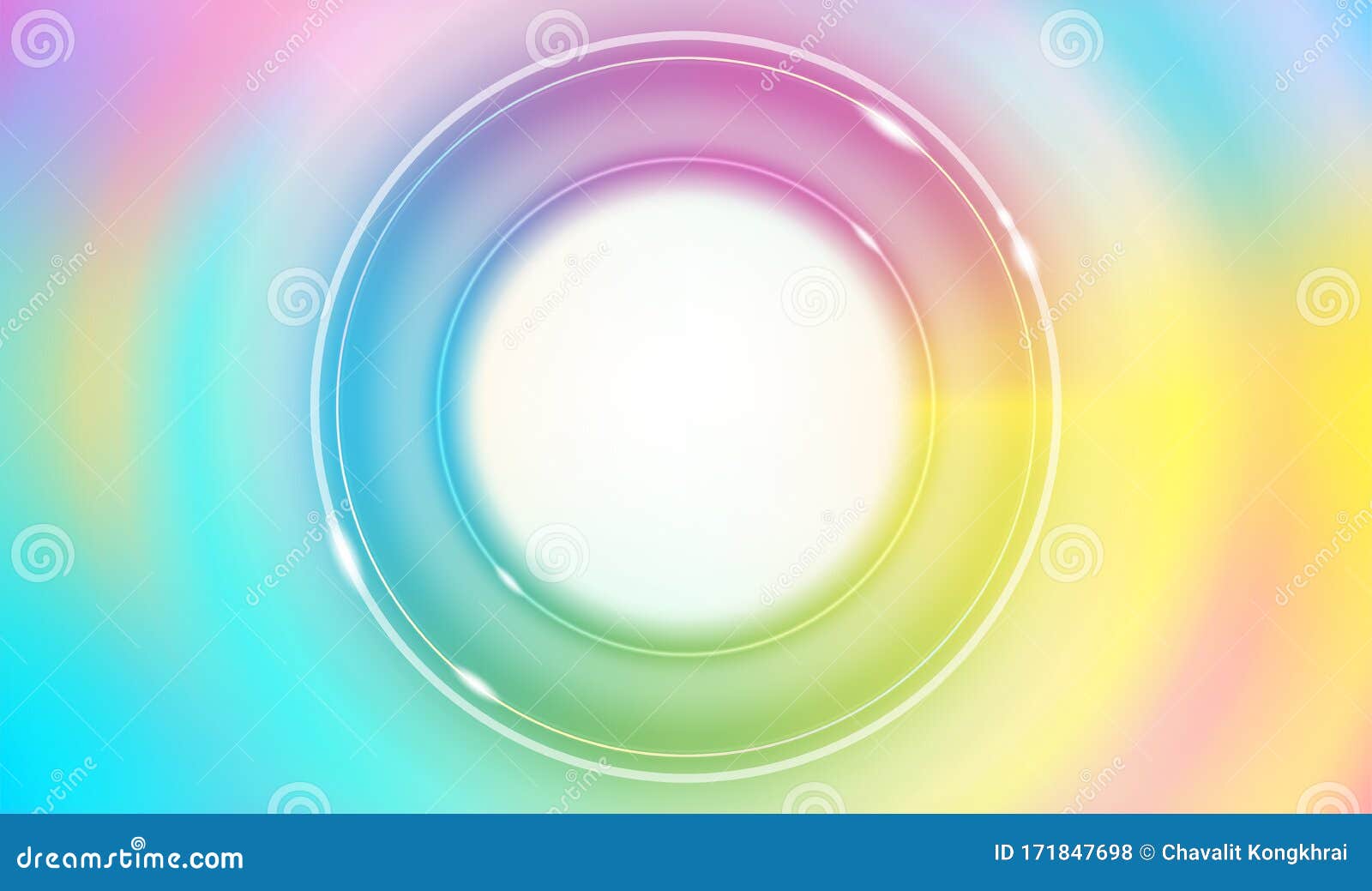 Abstract Colorful Rainbow Light Background with Circles Vector Stock ...