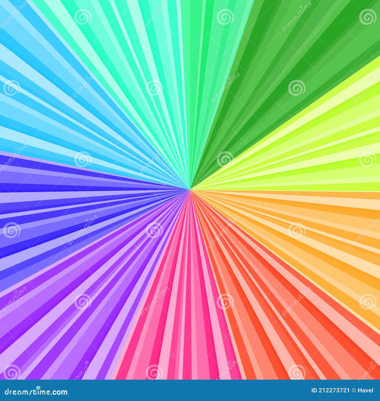 Rainbow Background with Rays Emanating from the Center To the Edges ...