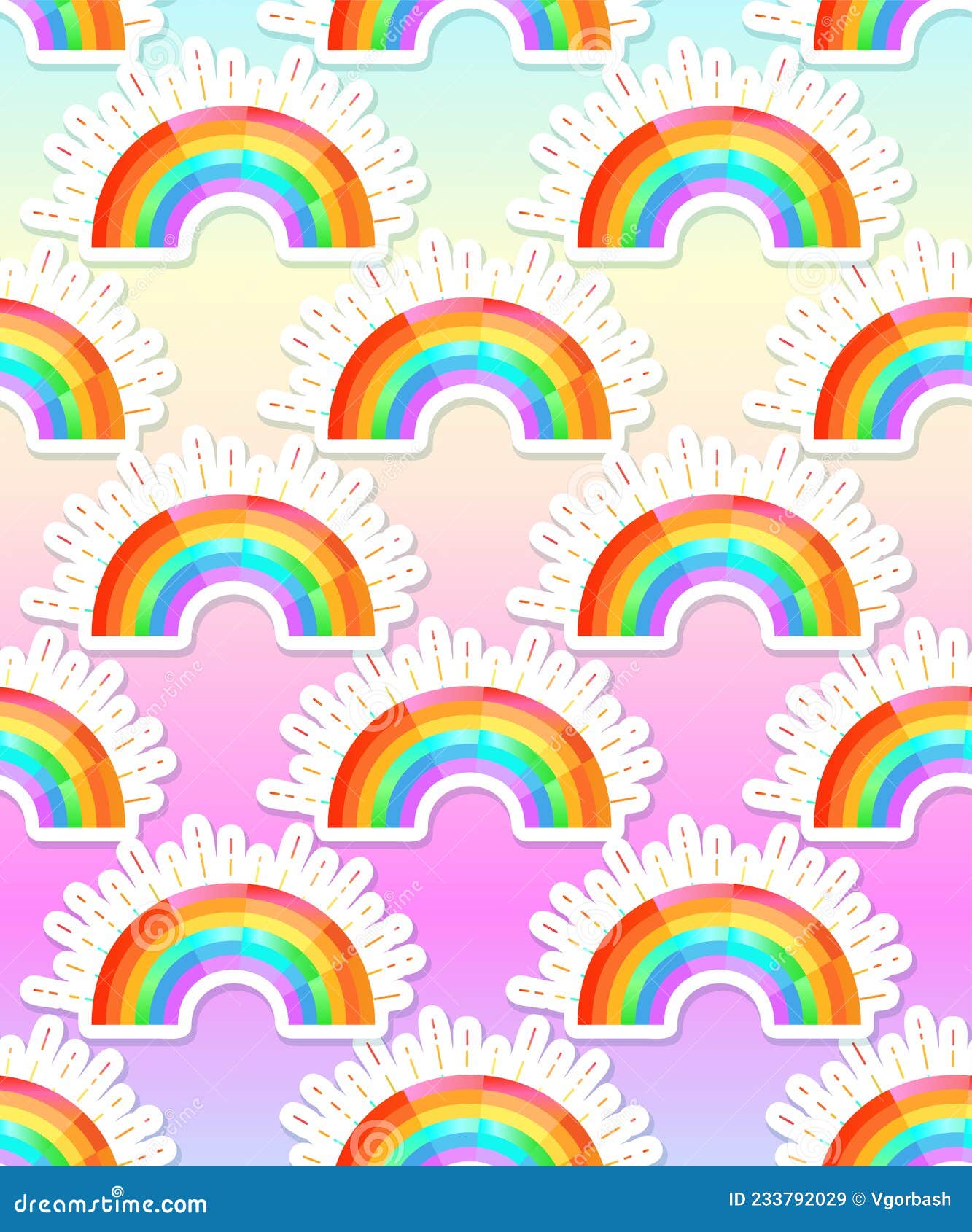 Rainbow Background. Retro Seamless Pattern the 50s and 60s Inspired ...