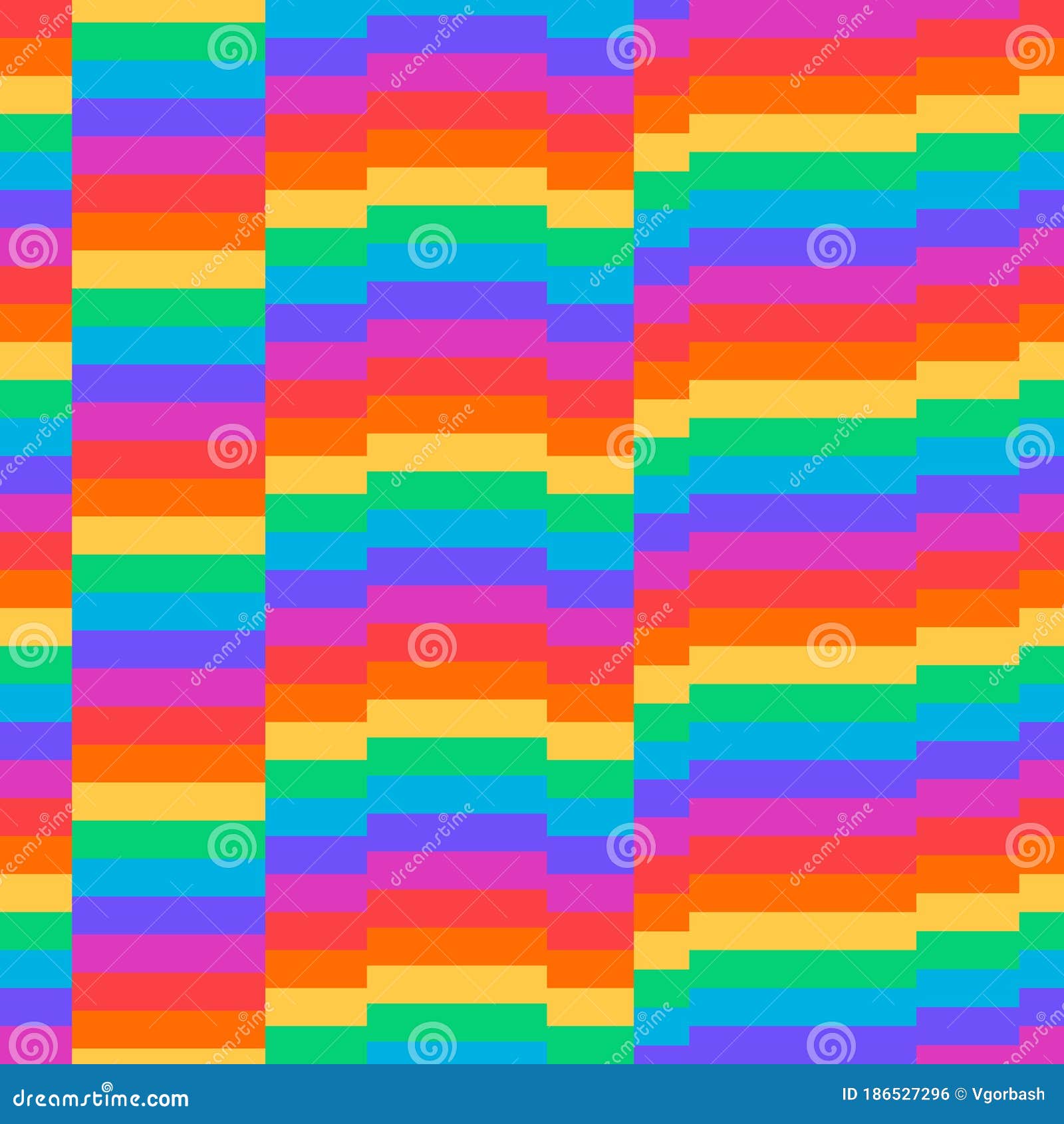 Rainbow Background. Retro Seamless Pattern the 50s and 60s Inspired ...