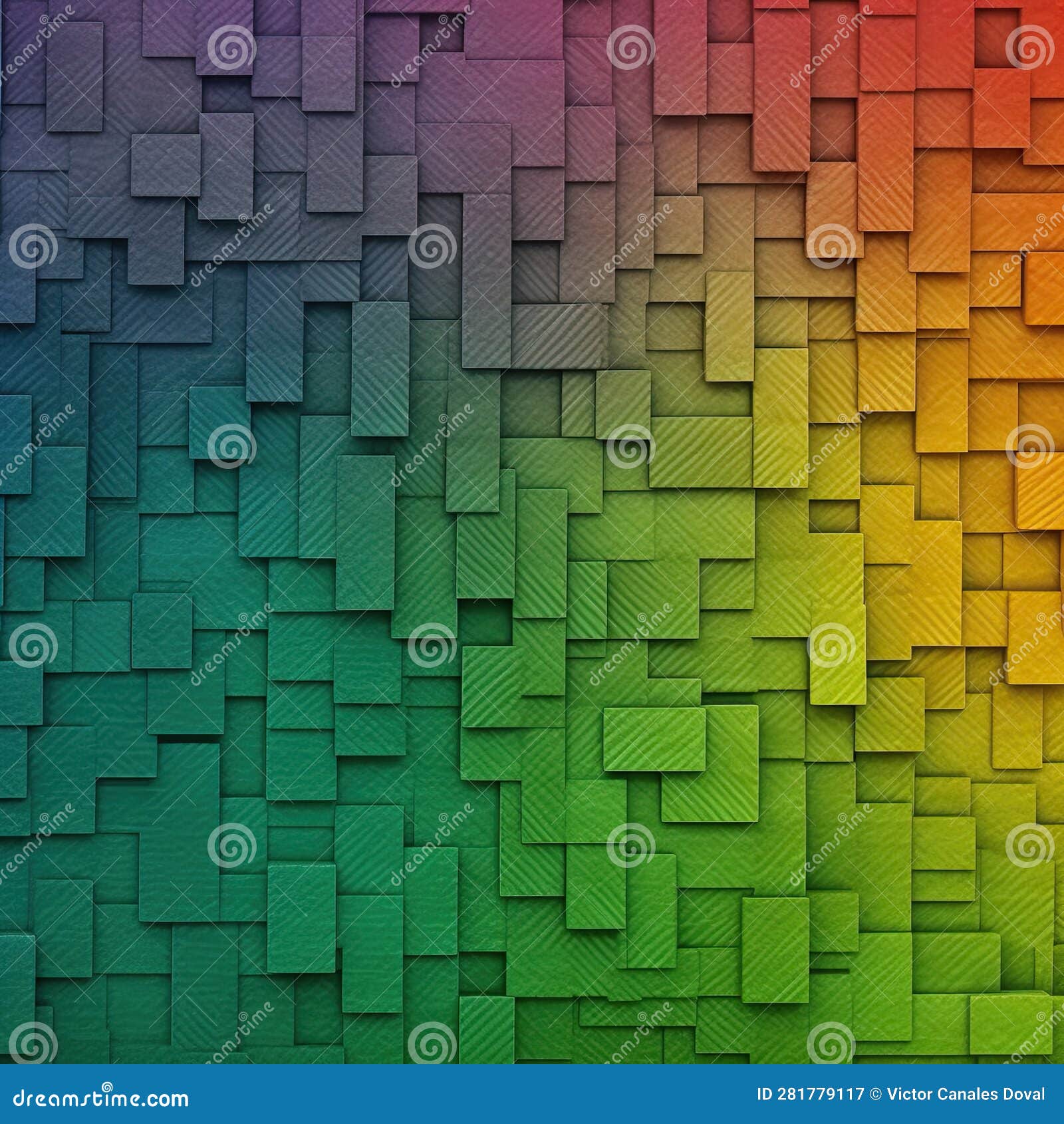 Rainbow Background Wall Texture with Various Shapes Stock Illustration ...