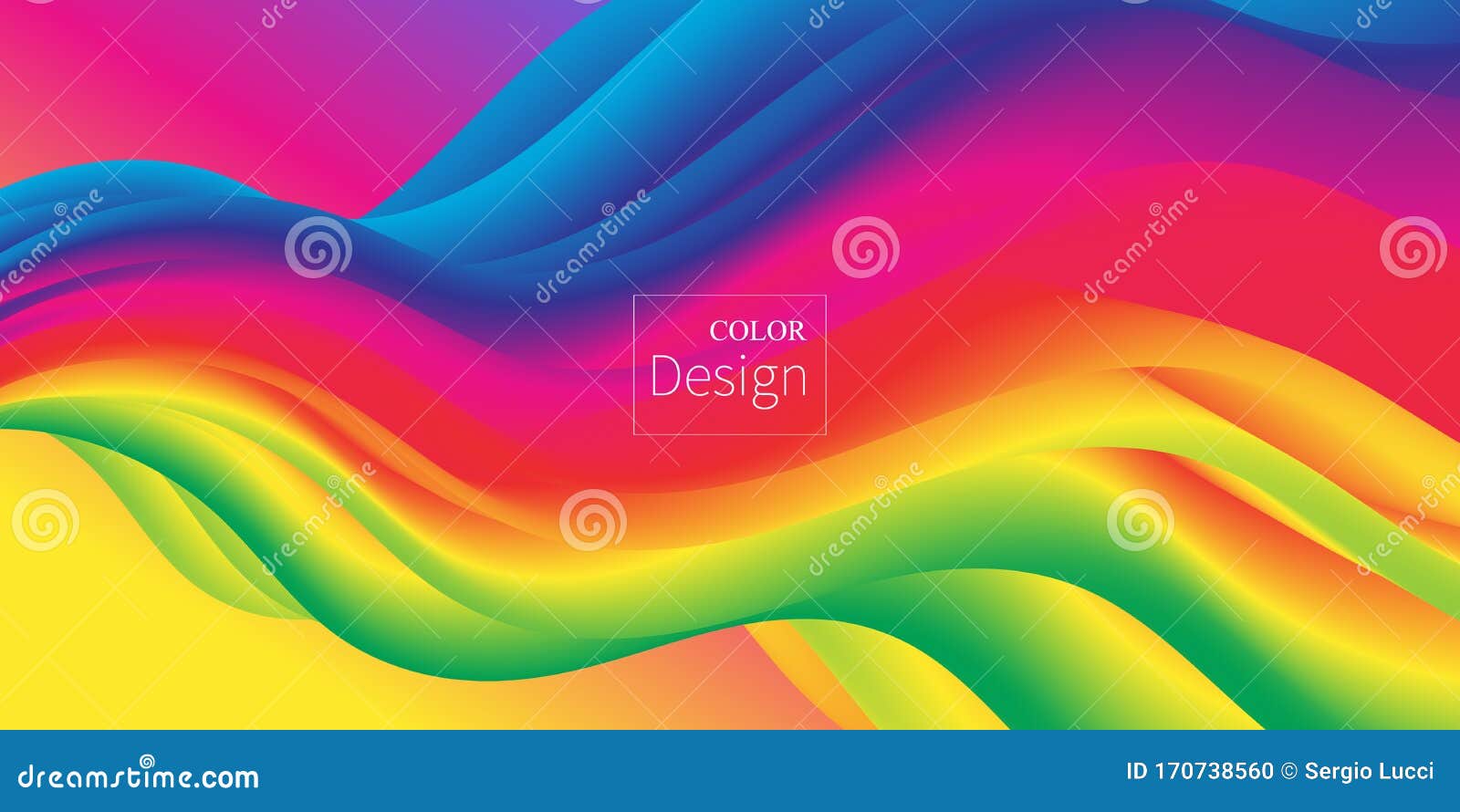 Rainbow Background. Wave Pattern. Fluid Flow. Stock Vector ...