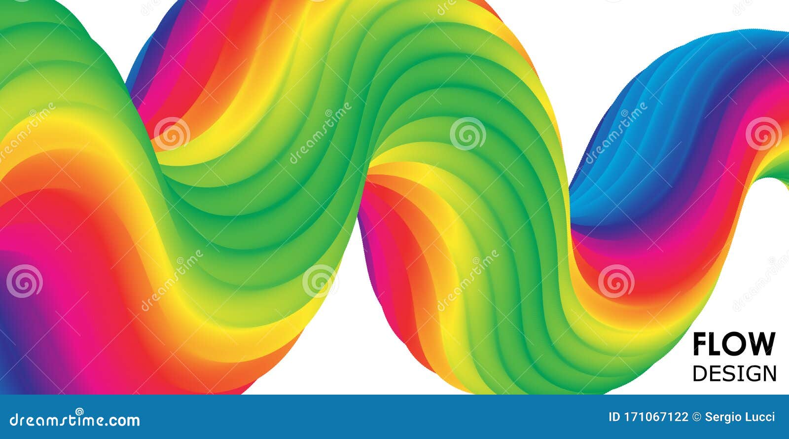 Rainbow Background. Wave Pattern. Fluid Flow. Stock Vector ...