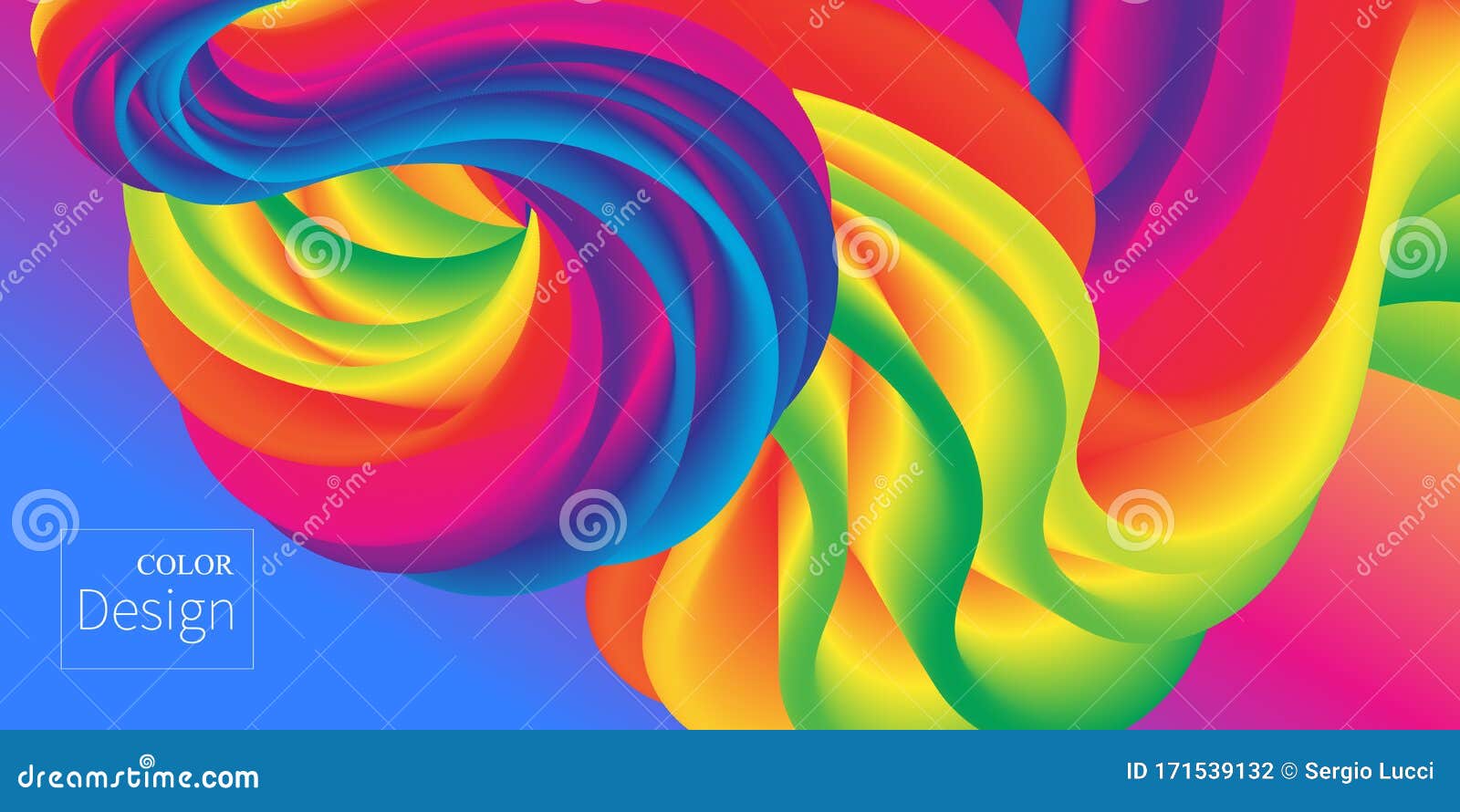 Rainbow Background. Wave Pattern. Fluid Flow. Stock Vector ...