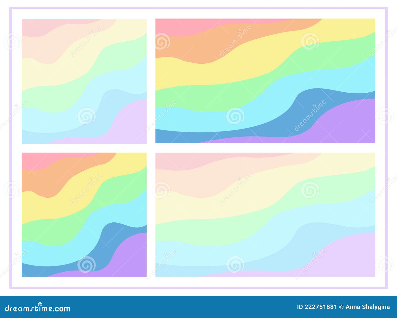 Rainbow Backgrounds Set. Four Colorful Abstract Backdrops Stock Vector ...
