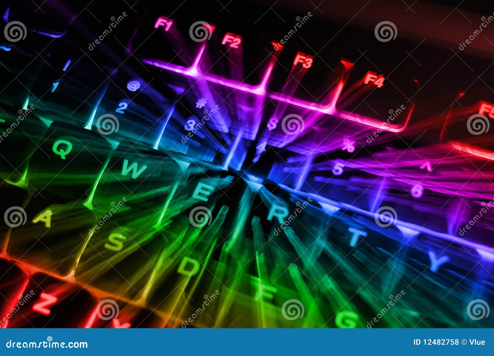 Rainbow Backlit Keyboard stock photo. Image of electronic - 12482758