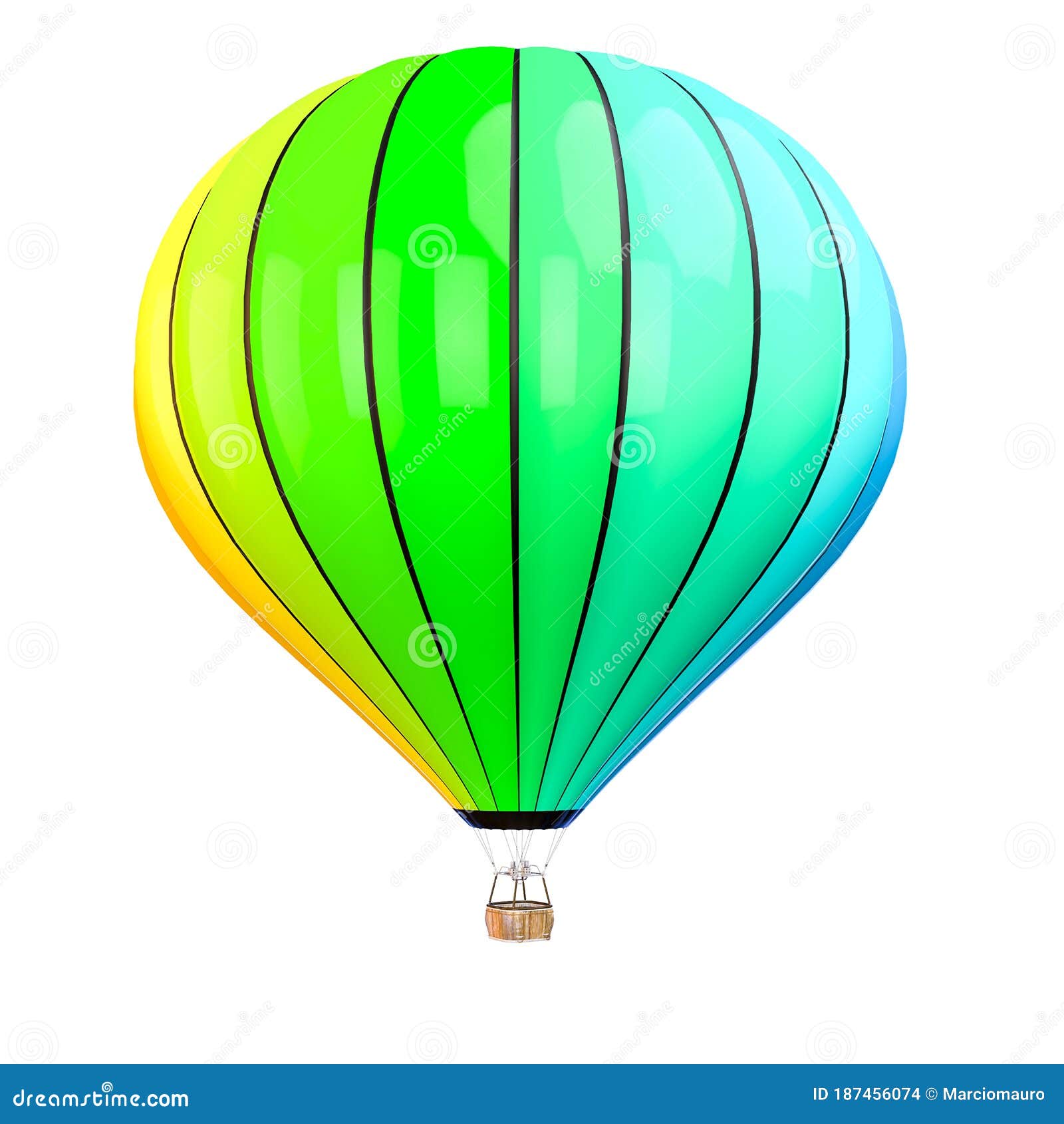 Rainbow Balloon Green Side View Stock Illustration - Illustration of ...