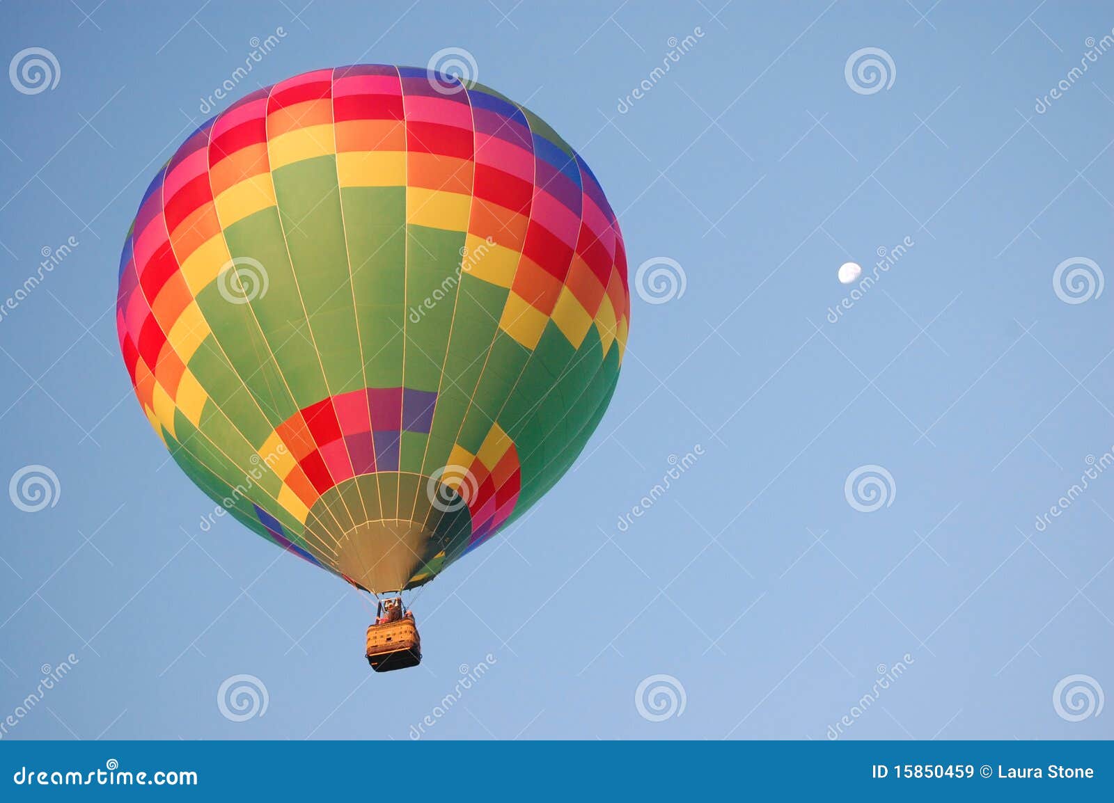 Hot Air Balloon And Moon Royalty-Free Stock Photography | CartoonDealer ...