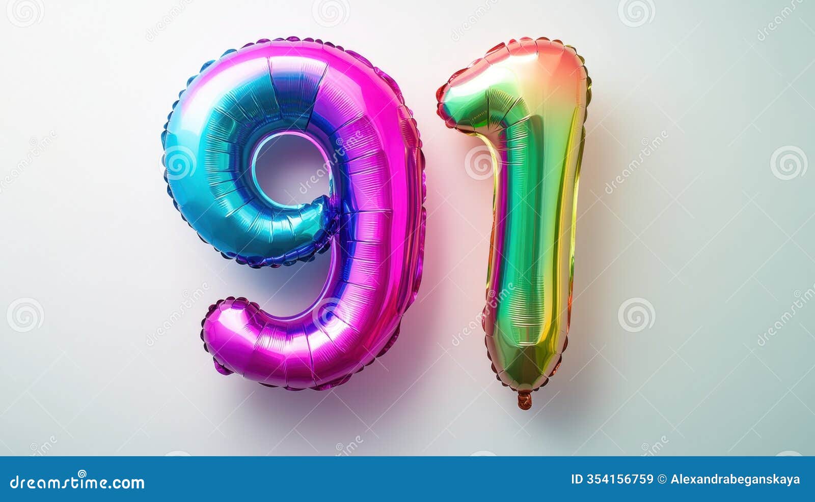 Rainbow Balloon Numbers for Celebratory Design and Birthdays Stock ...