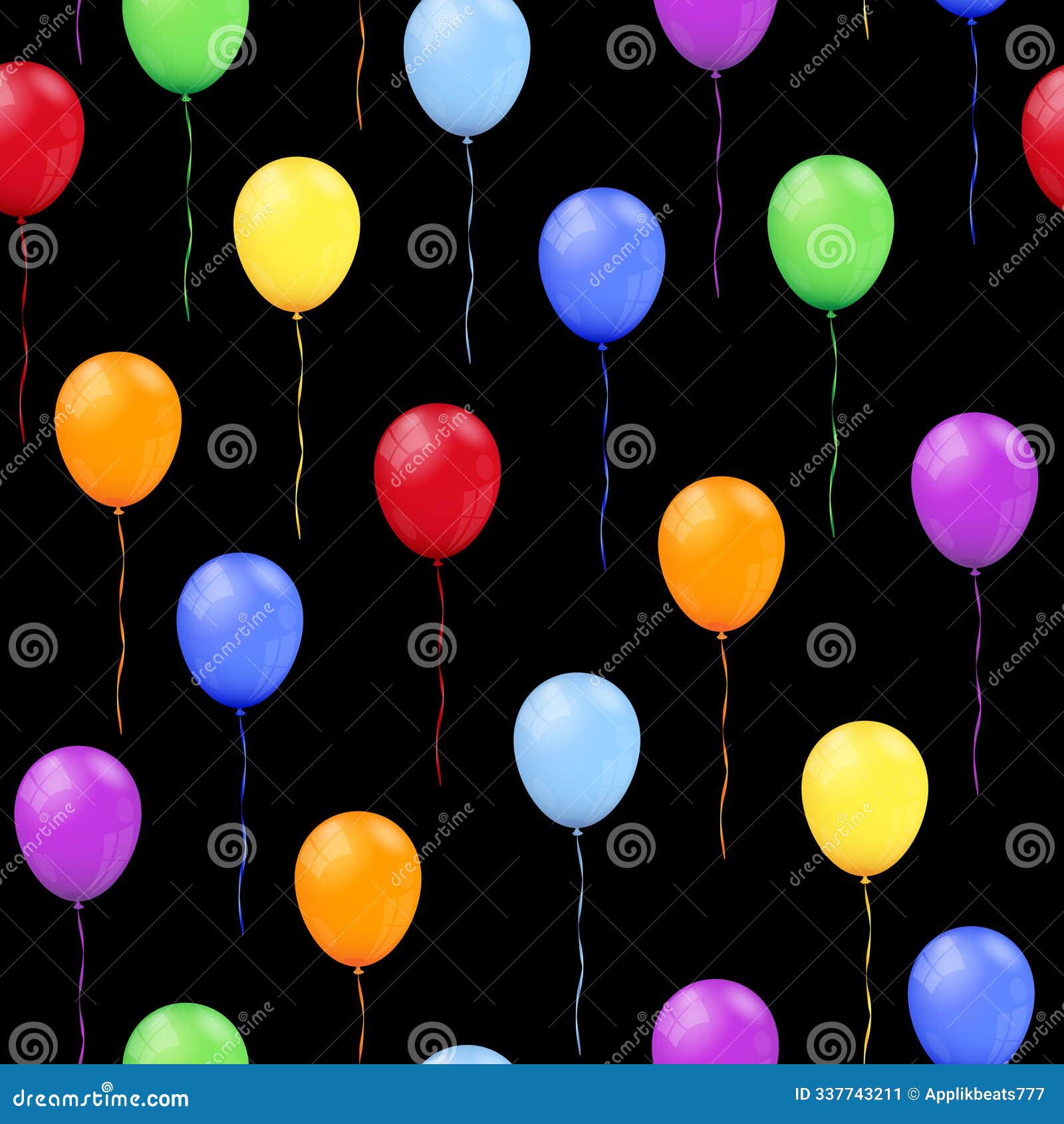 805 Balloons, Seamless Pattern With Balloons Hearts, Ornament For ...