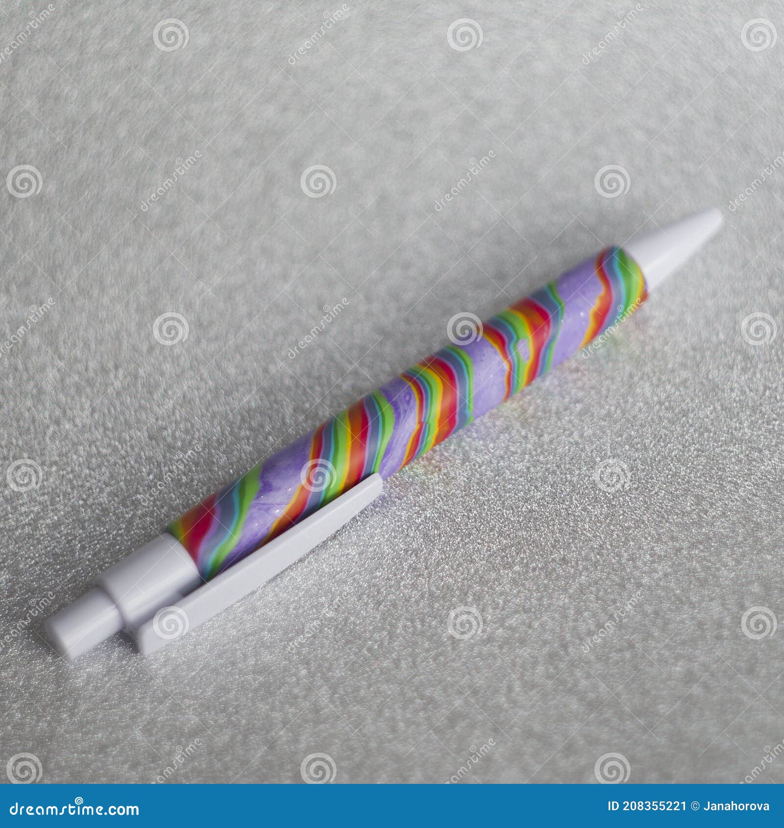 Rainbow ballpoint pen stock image. Image of pattern - 208355221